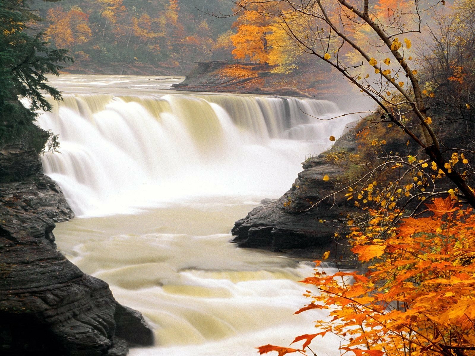 Download Fall Nature Waterfall Wallpaper