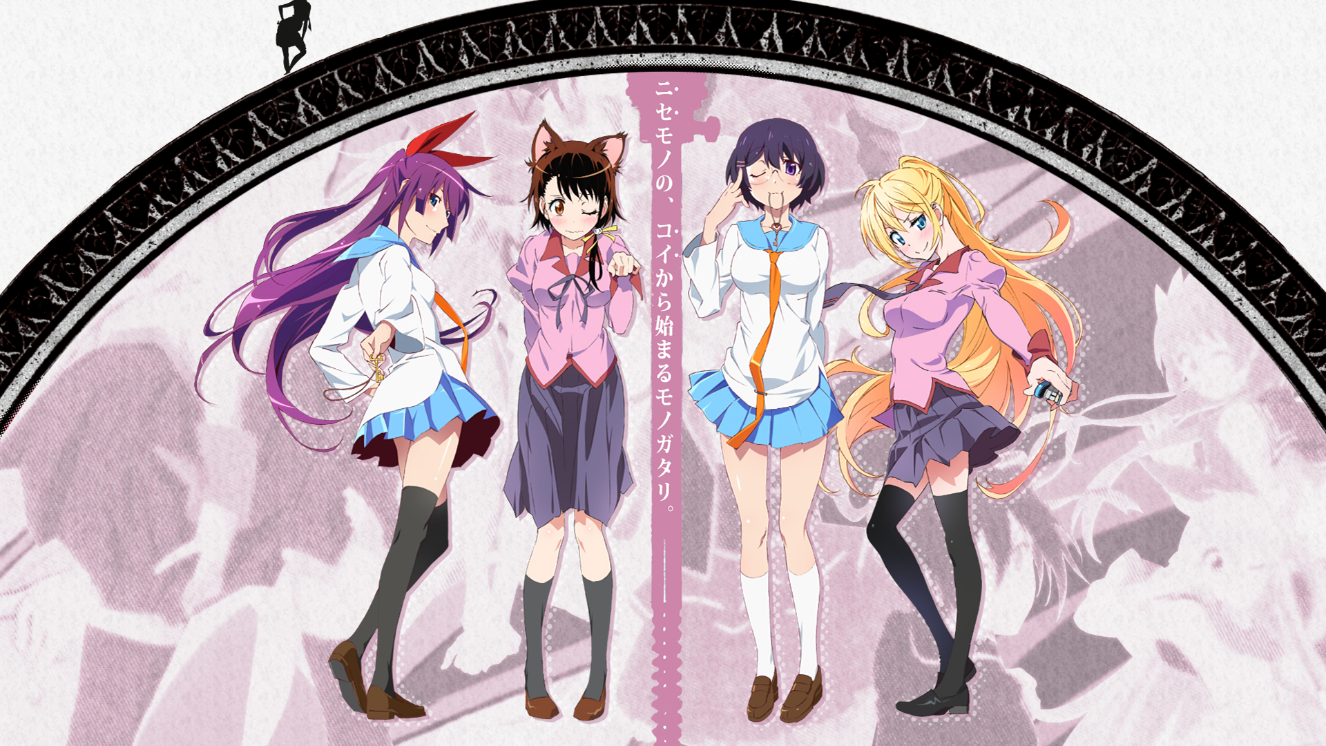 Nisekoi x Monogatari Crossover HD Wallpaper