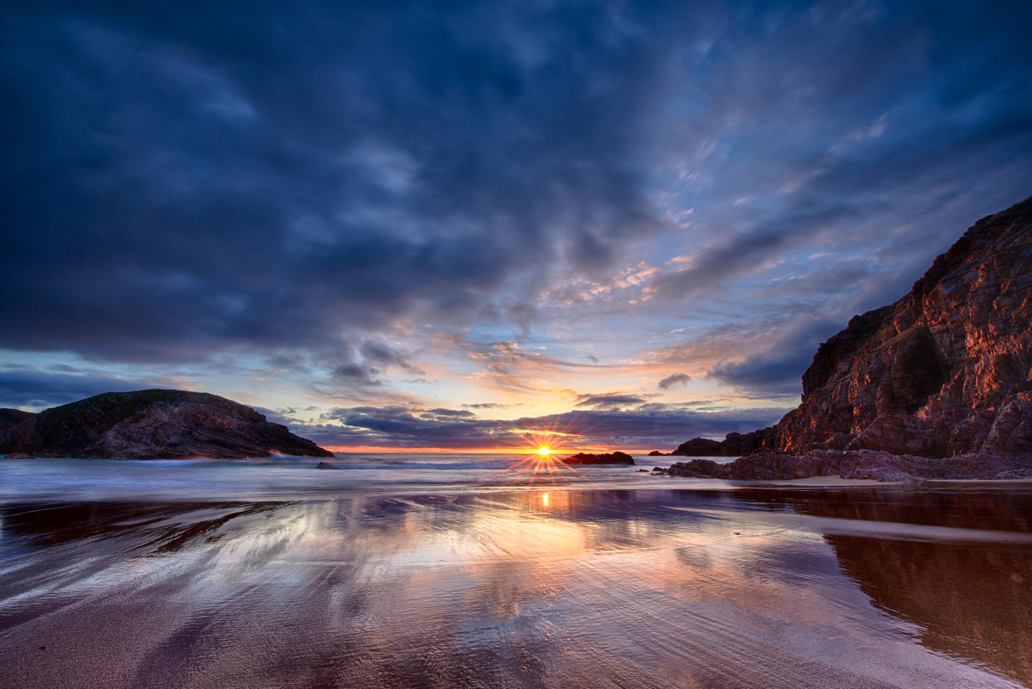 Download Horizon Sunset Sea Ocean Nature Beach HD Wallpaper