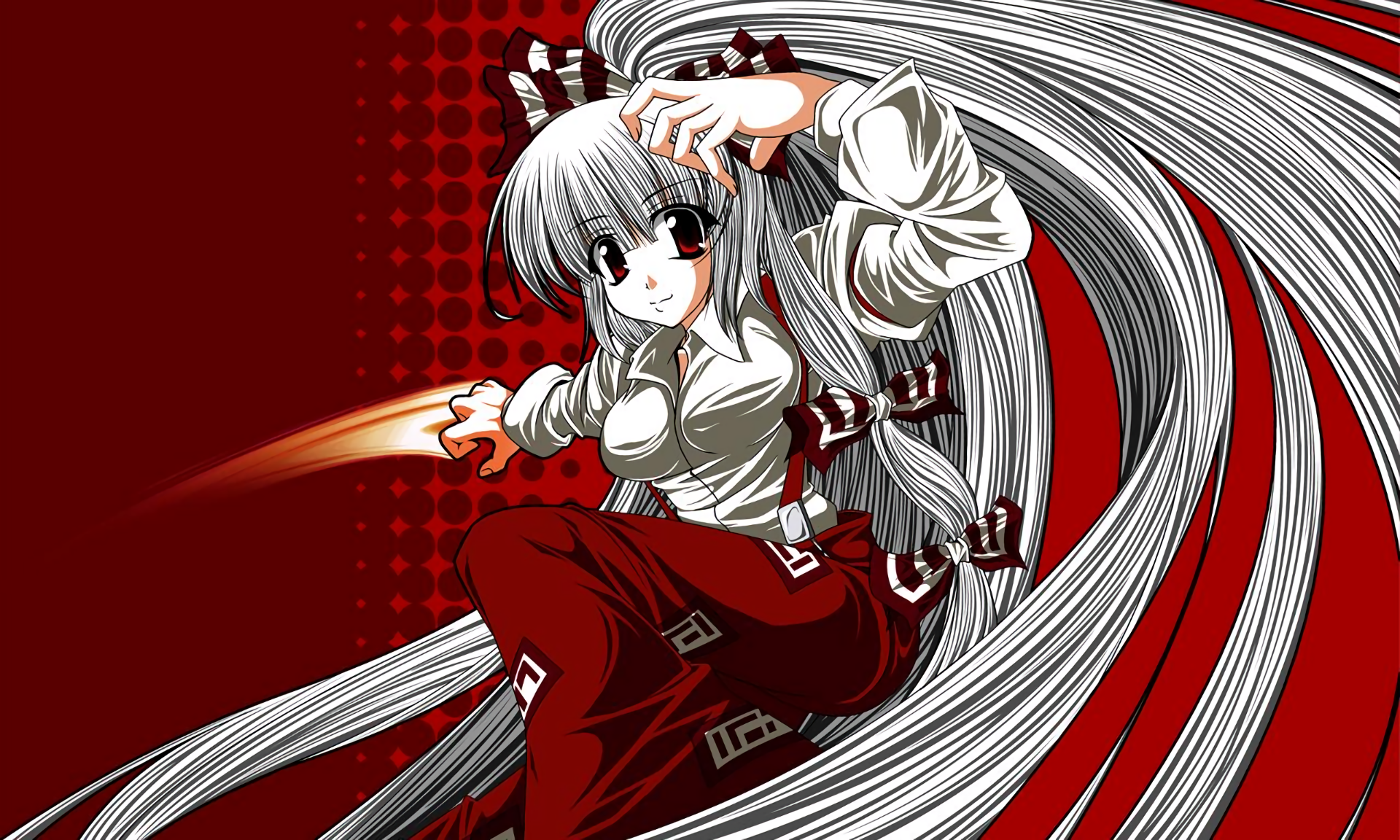 Download Fujiwara No Mokou Anime Touhou HD Wallpaper