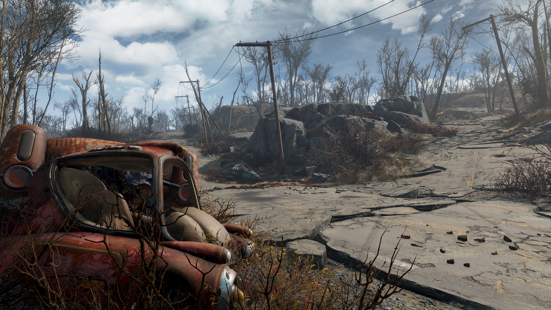 Fallout 4 HD Wallpaper: Post-Apocalyptic Wasteland View