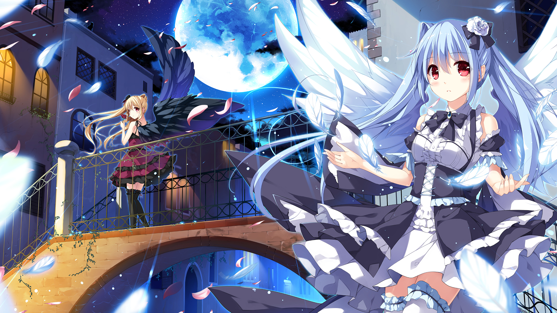 Enchanting Anime HD Wallpaper: Wings of the Night by Miyase Mahiro