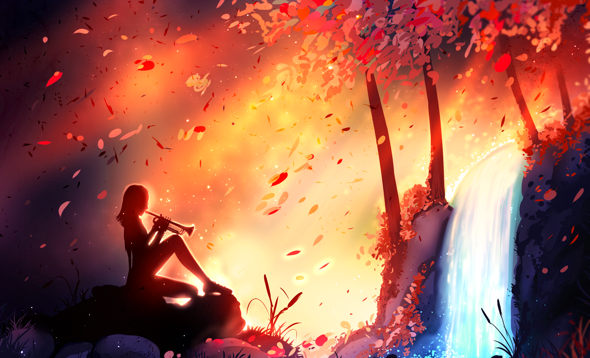 Melody of Autumn: An HD Anime Wallpaper