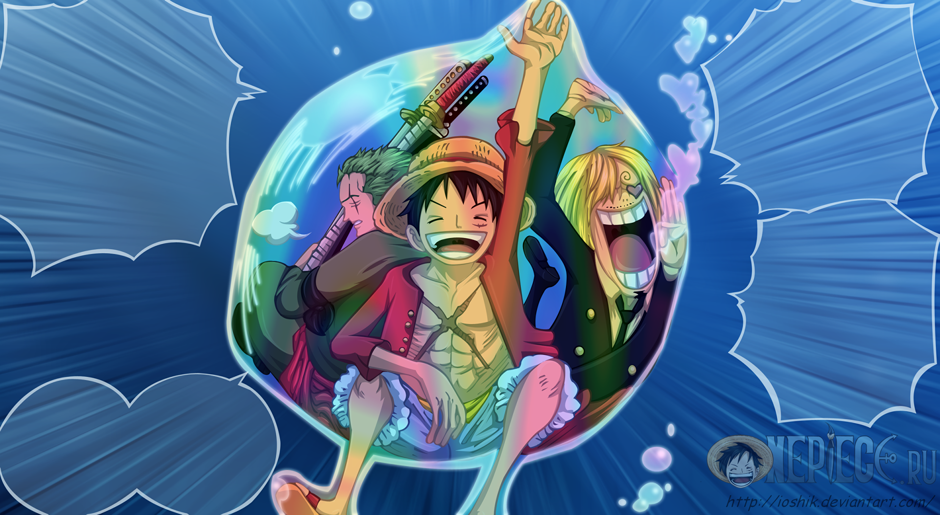 One Piece Adventure: HD Wallpaper of Luffy, Zoro, and Sanji