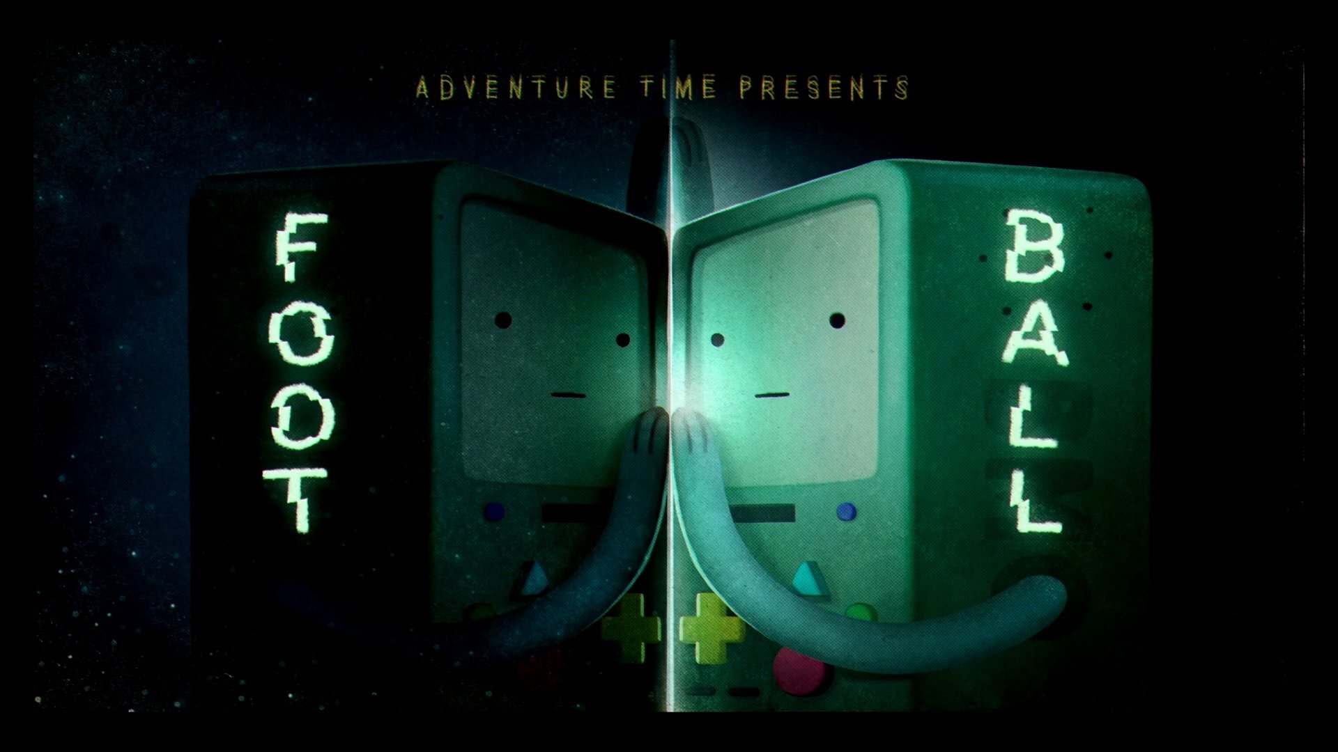Adventure Time HD Wallpaper: Iconic Foot Ball Duel in Animated Style