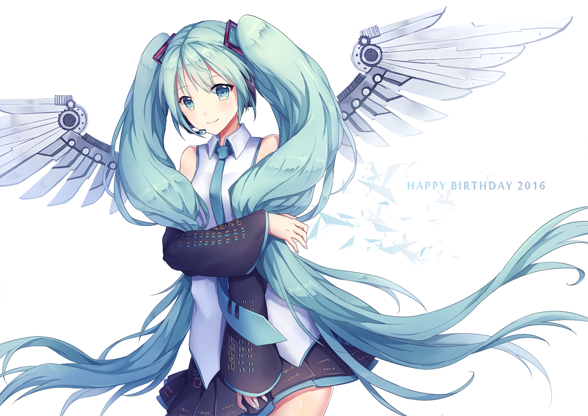 Hatsune Miku HD Wallpaper: Celebrate with Headphones and Anime