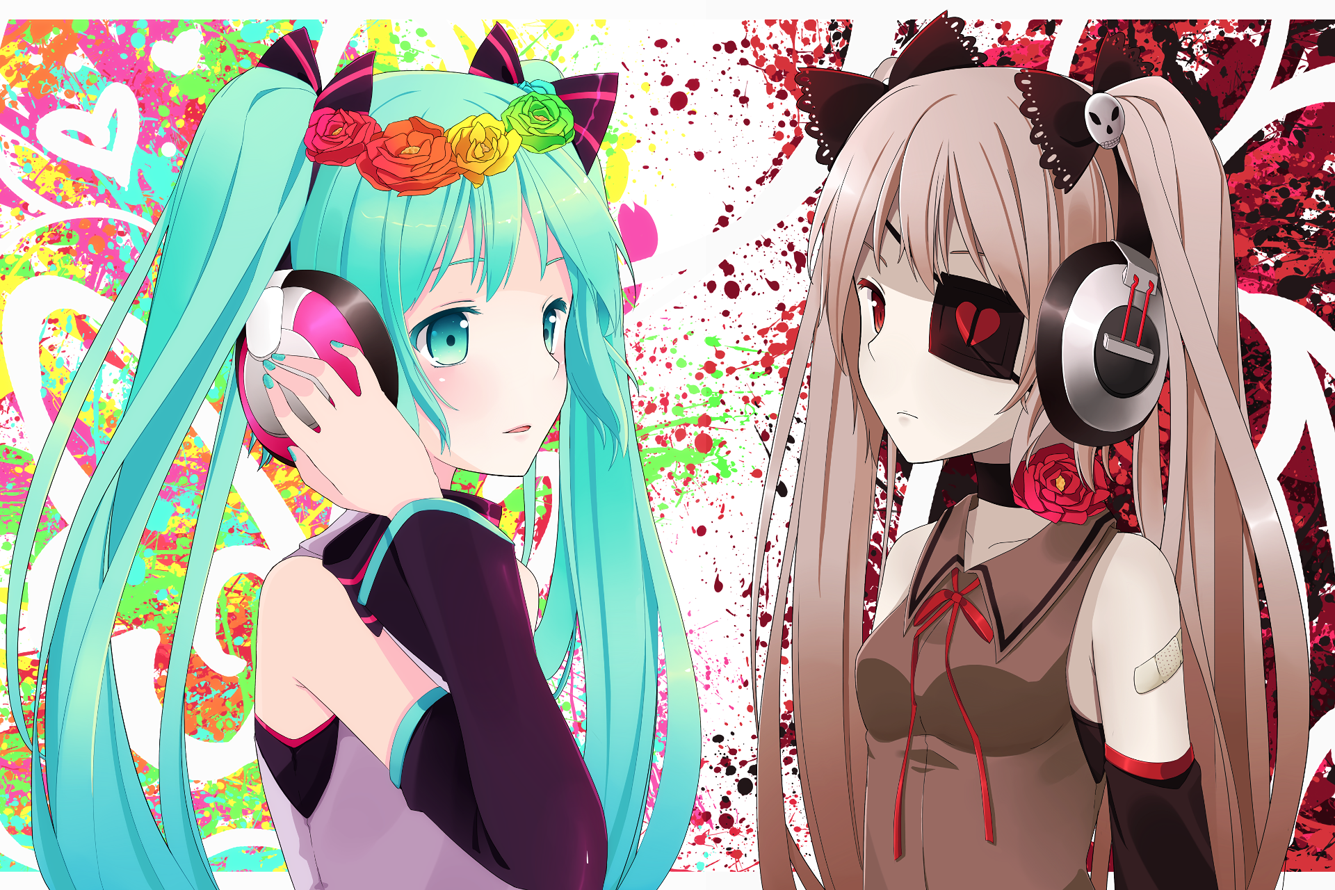 Vibrant Hatsune Miku Duo HD Anime Wallpaper – Vocaloid Beats in ...