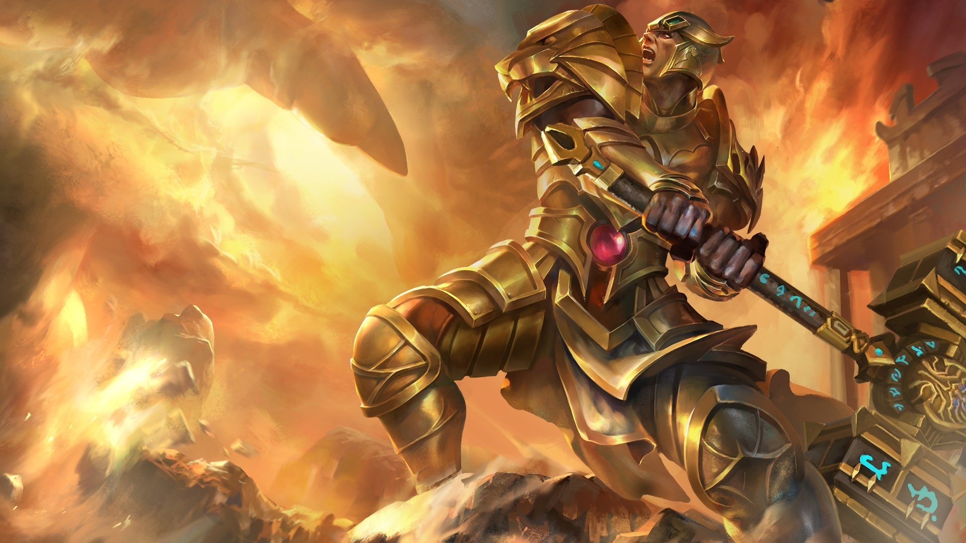 Download Armor Hammer Warrior Video Game Heroes Of Newerth HD Wallpaper
