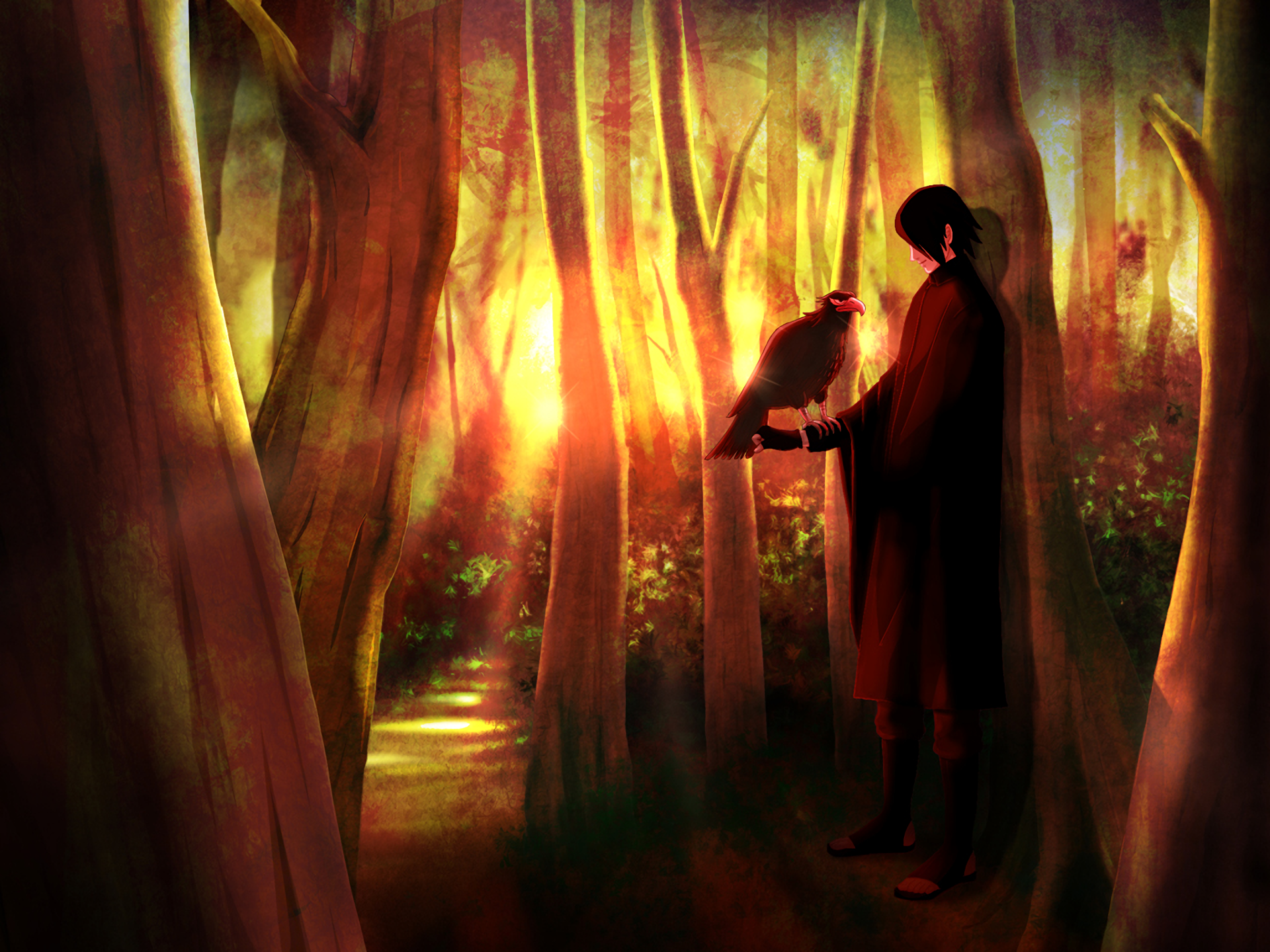 HD Wallpaper: Naruto & Sasuke Uchiha in a Stunning Boruto Forest Scene