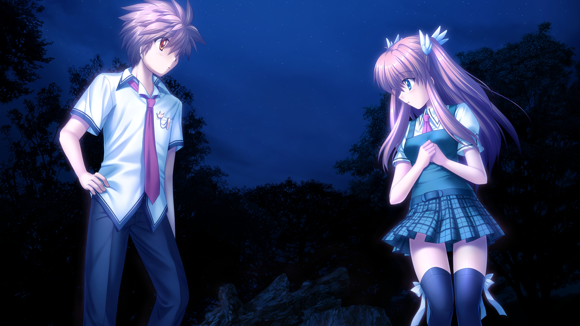 Rewrite Anime HD Wallpaper: Twilight Encounter