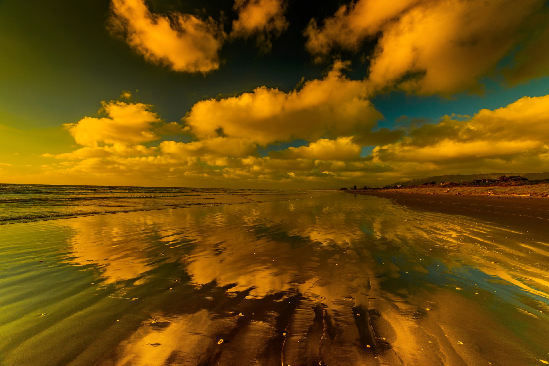 Download Horizon Sea Ocean Beach Sand Cloud Reflection Nature Sunset HD ...