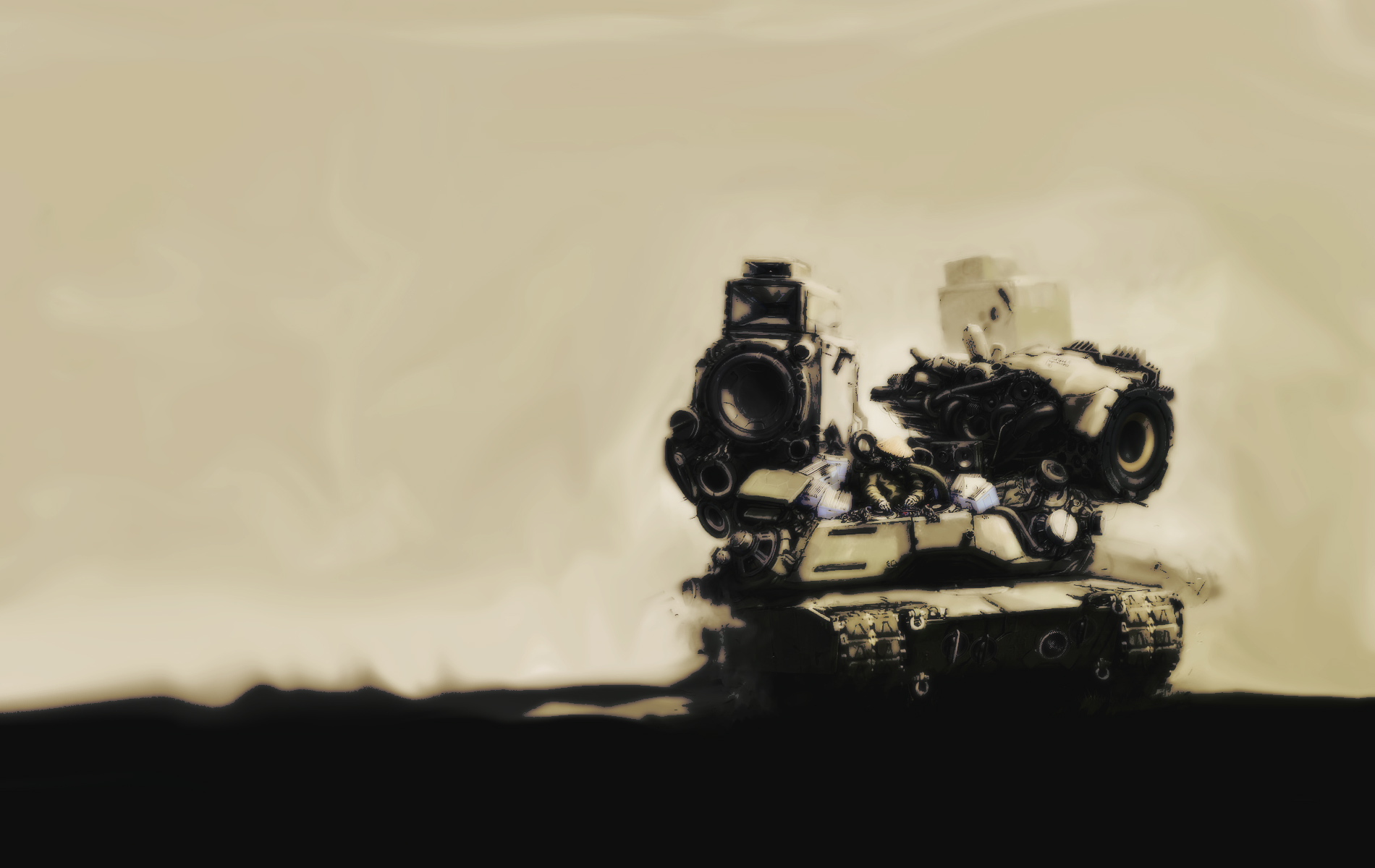 Artistic Tank HD Wallpaper – Bold Power in Brushstrokes