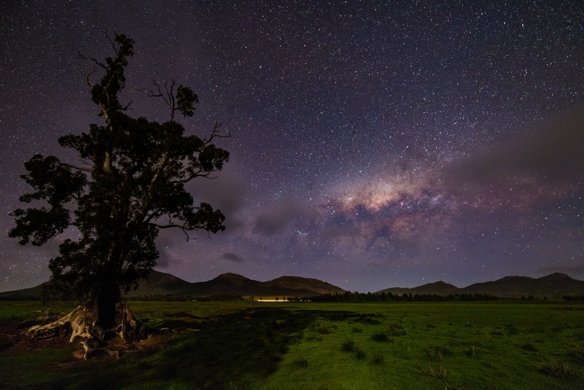 4K Ultra HD Milky Way Nightscape: Starry Sky Over Serene Grassland ...