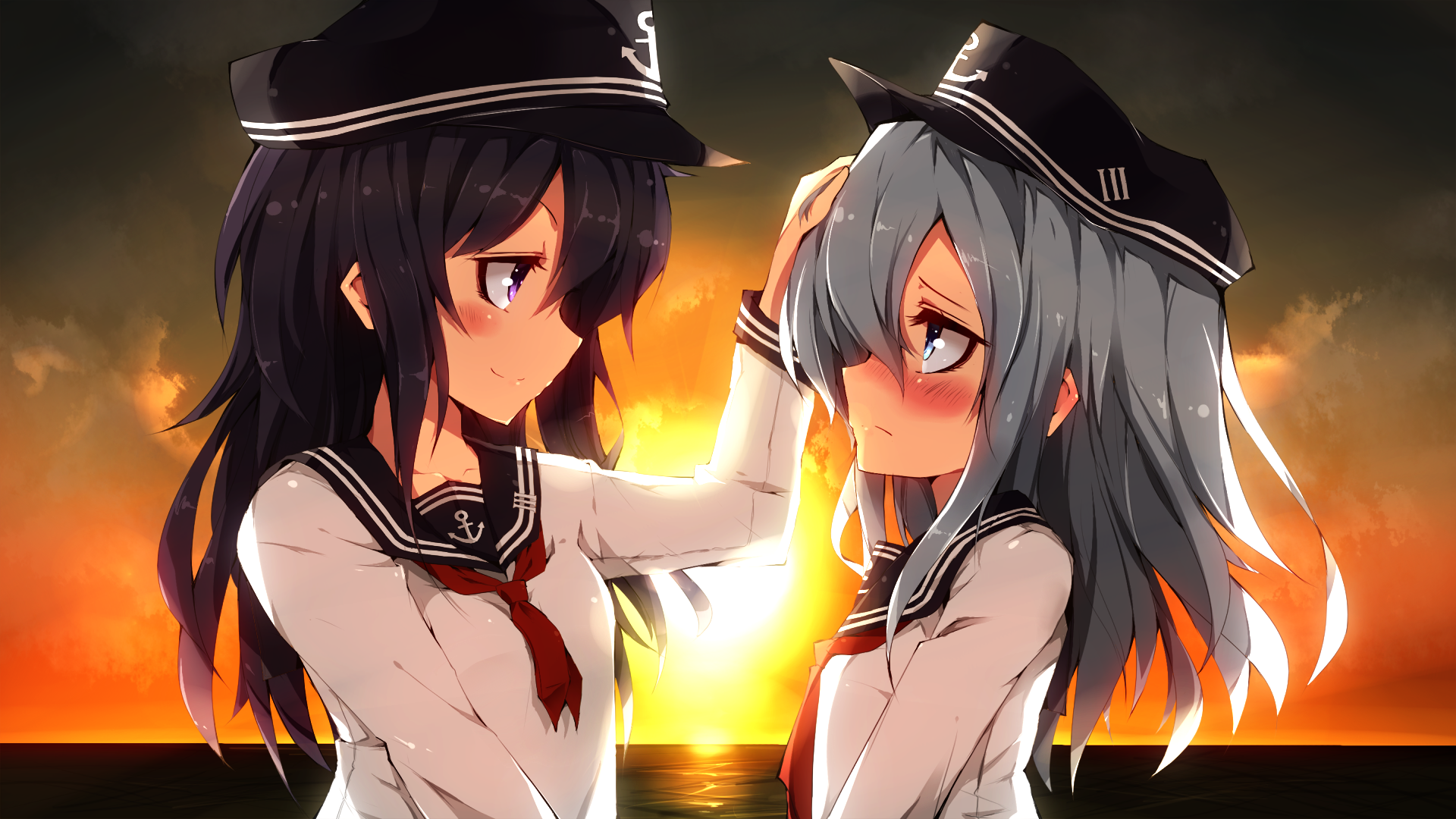 Kantai Collection Sunset: HD Anime Wallpaper of Naval Heroines