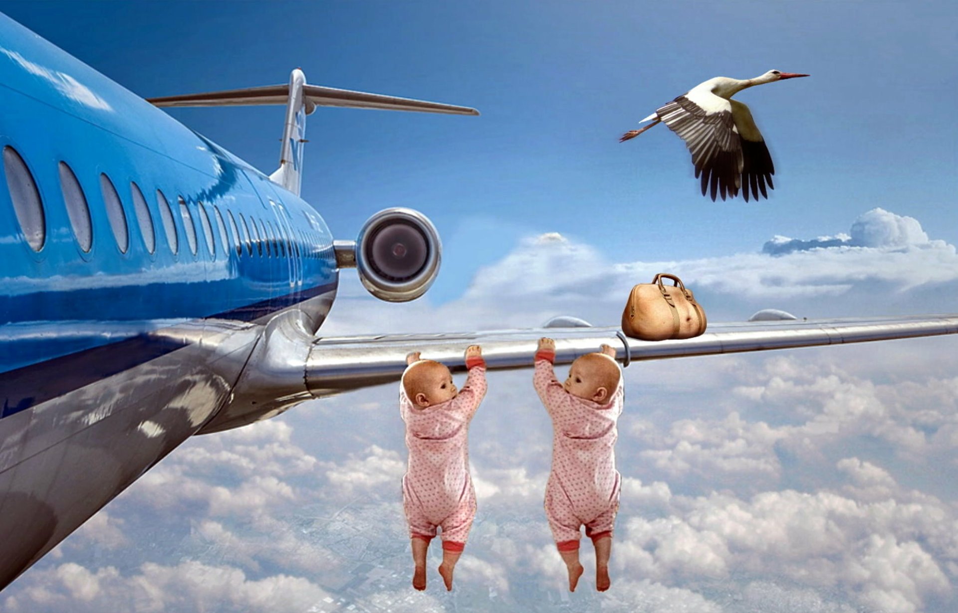 Download Baby Cloud Bird Airplane Photography Manipulation HD Wallpaper