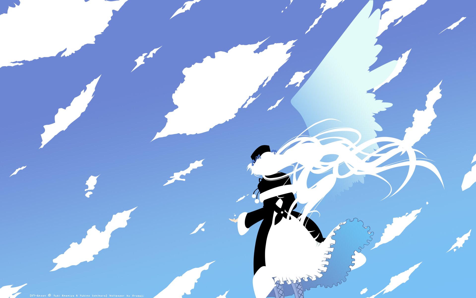 07 Ghost Anime HD Wallpaper: Ethereal Sky Silhouette