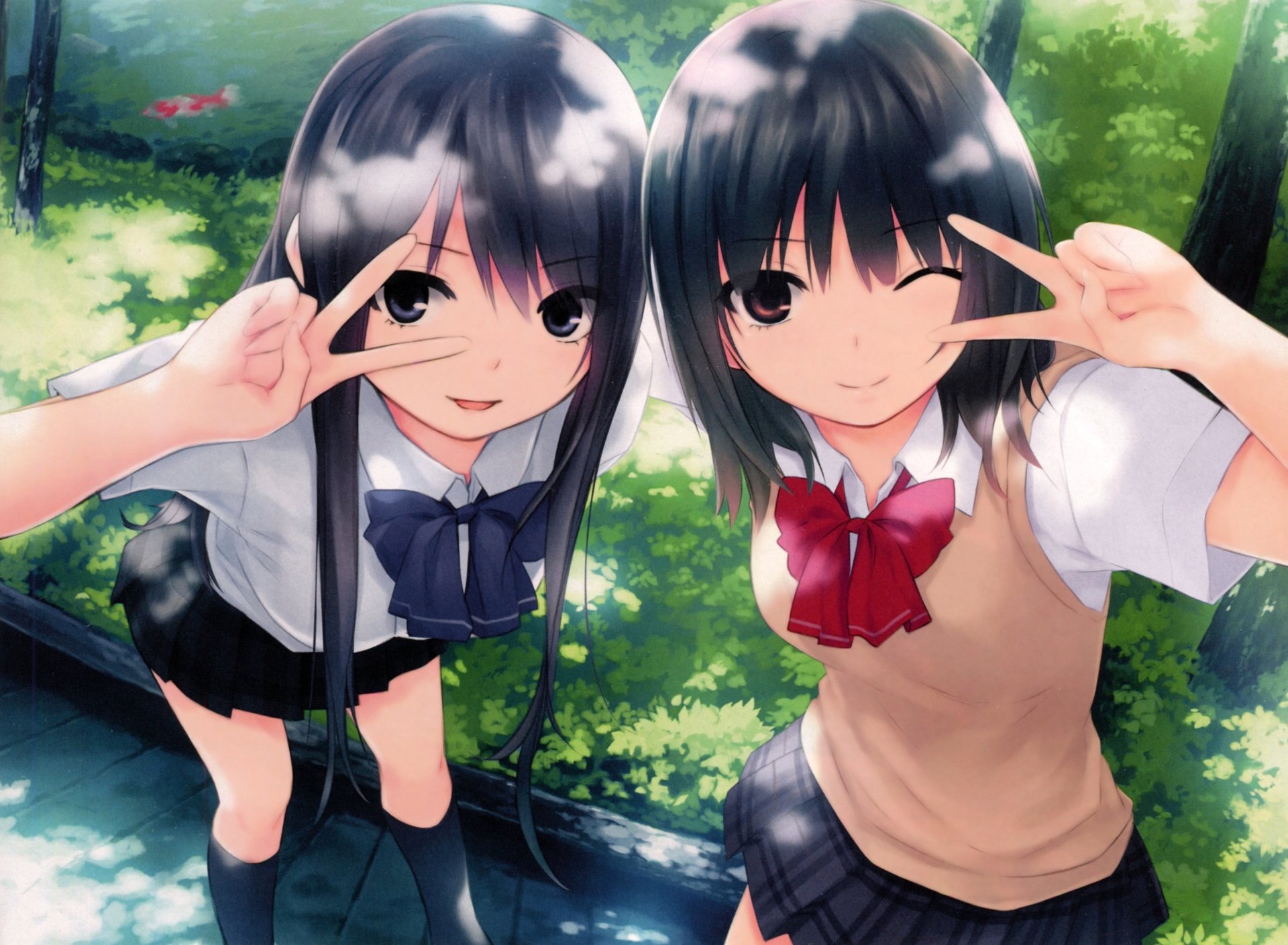 Charming Anime Duo: A 4K Ultra HD Wallpaper | 4877x3578 | Wallpaper Abyss