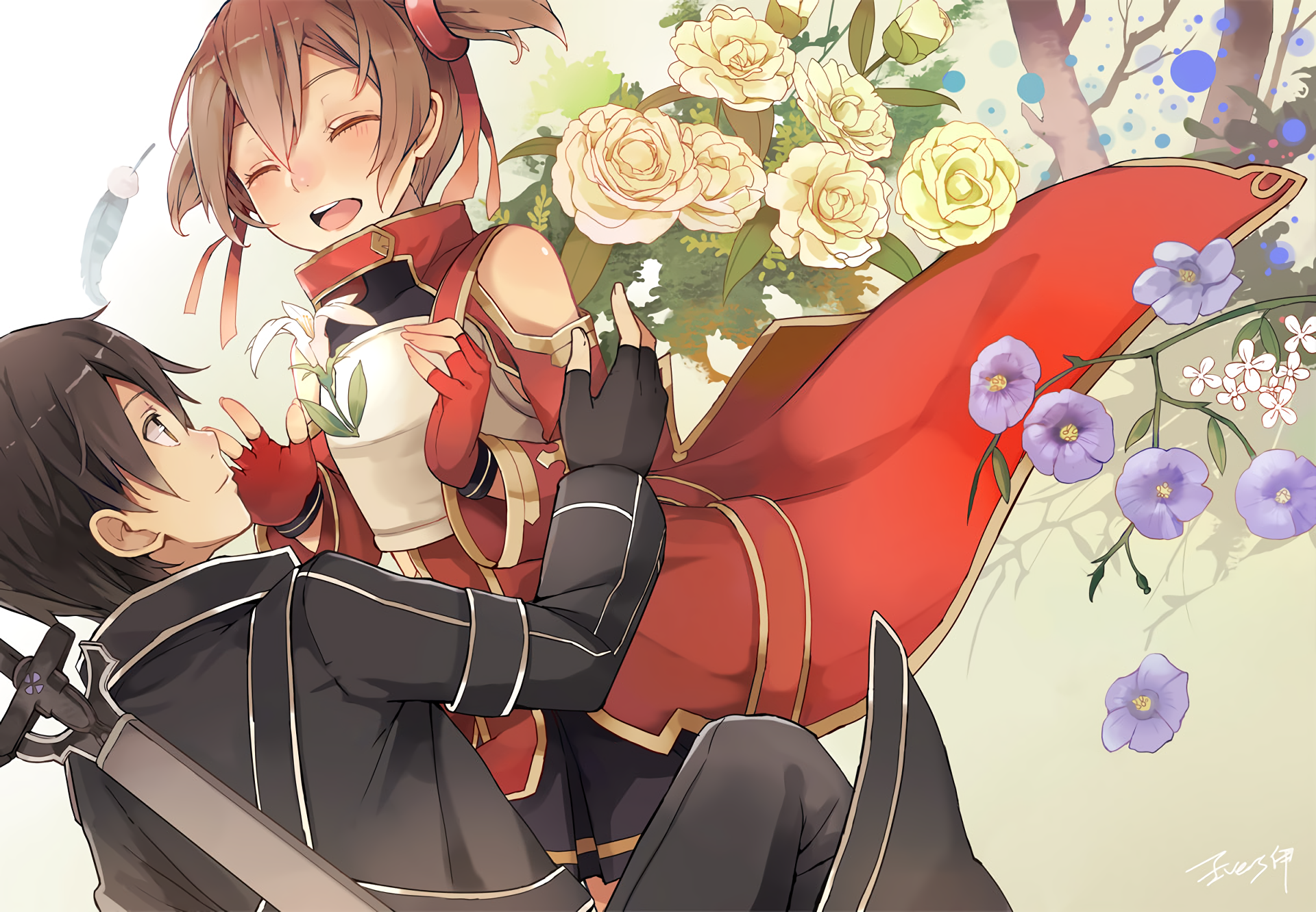 Sword Art Online HD Anime Wallpaper – Joyful Moments in Virtual Worlds