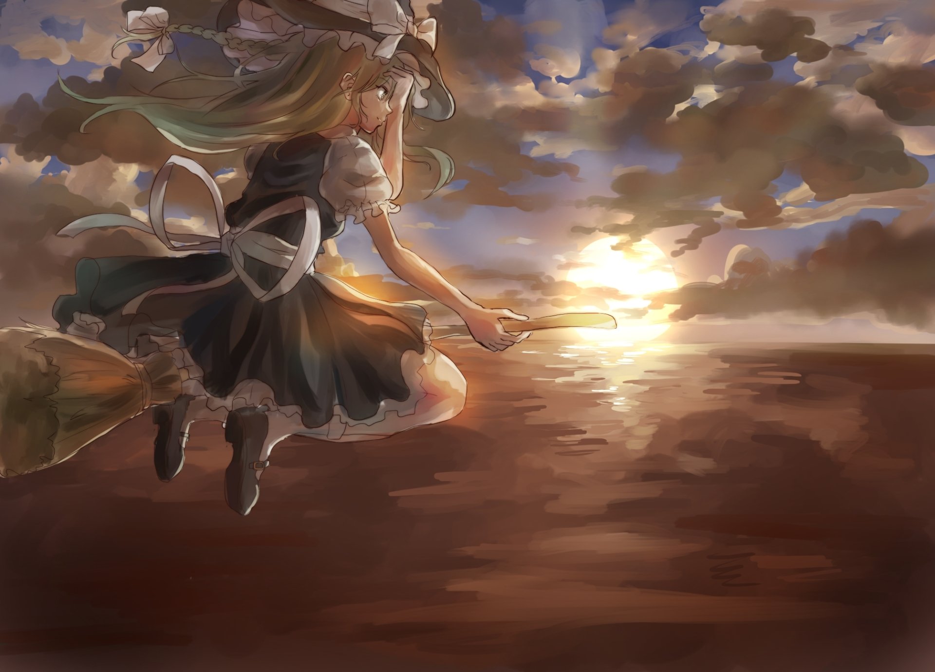 Marisa Kirisame — Touhou HD Sunset Witch Wallpaper | 2009x1444 ...