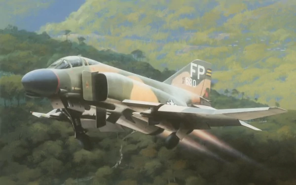 HD Wallpaper: F-4 Phantom II and F-22 Raptor in Flight