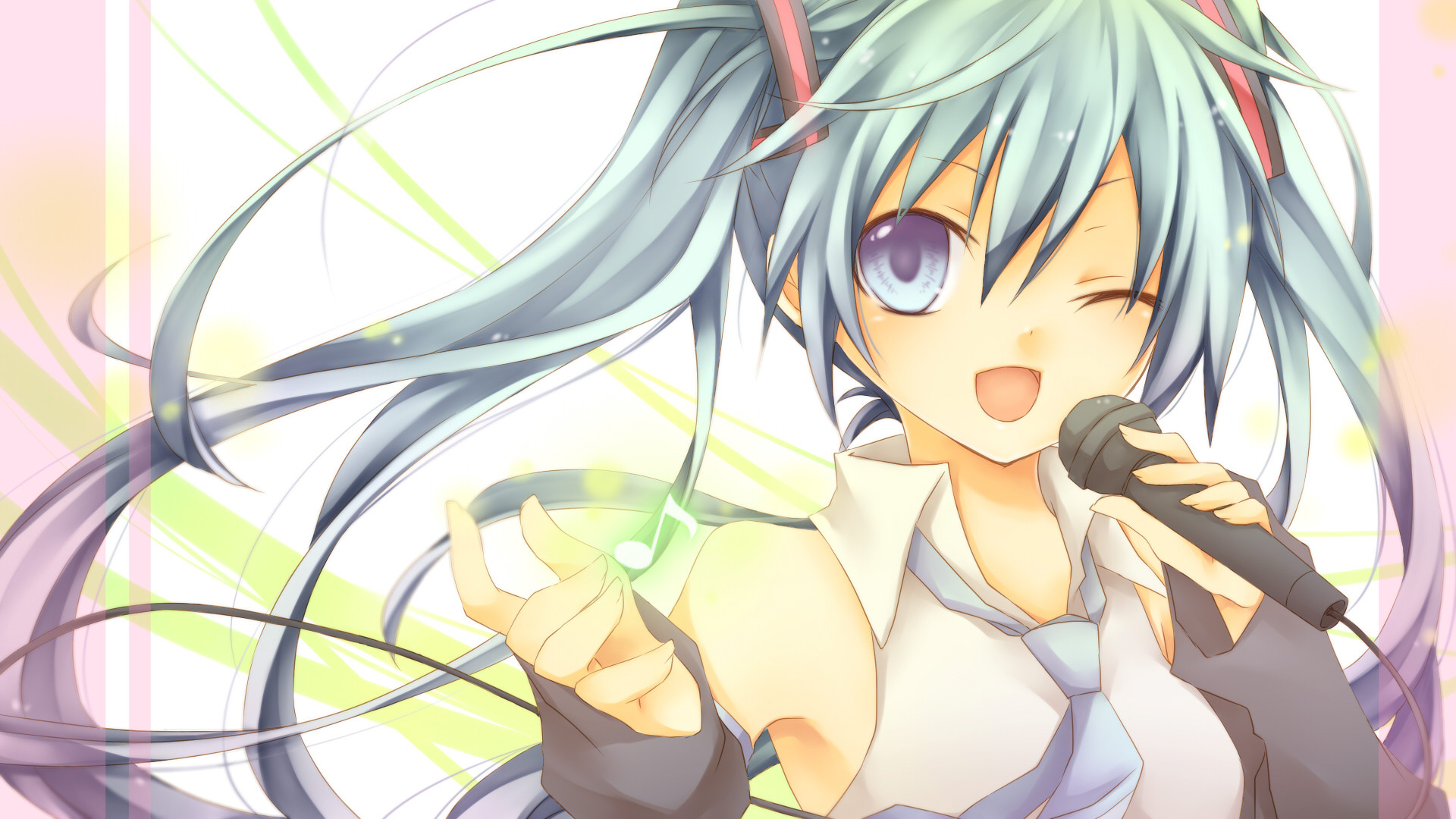 Hatsune Miku HD Wallpaper: Vibrant Vocaloid Anime Star Spotlight