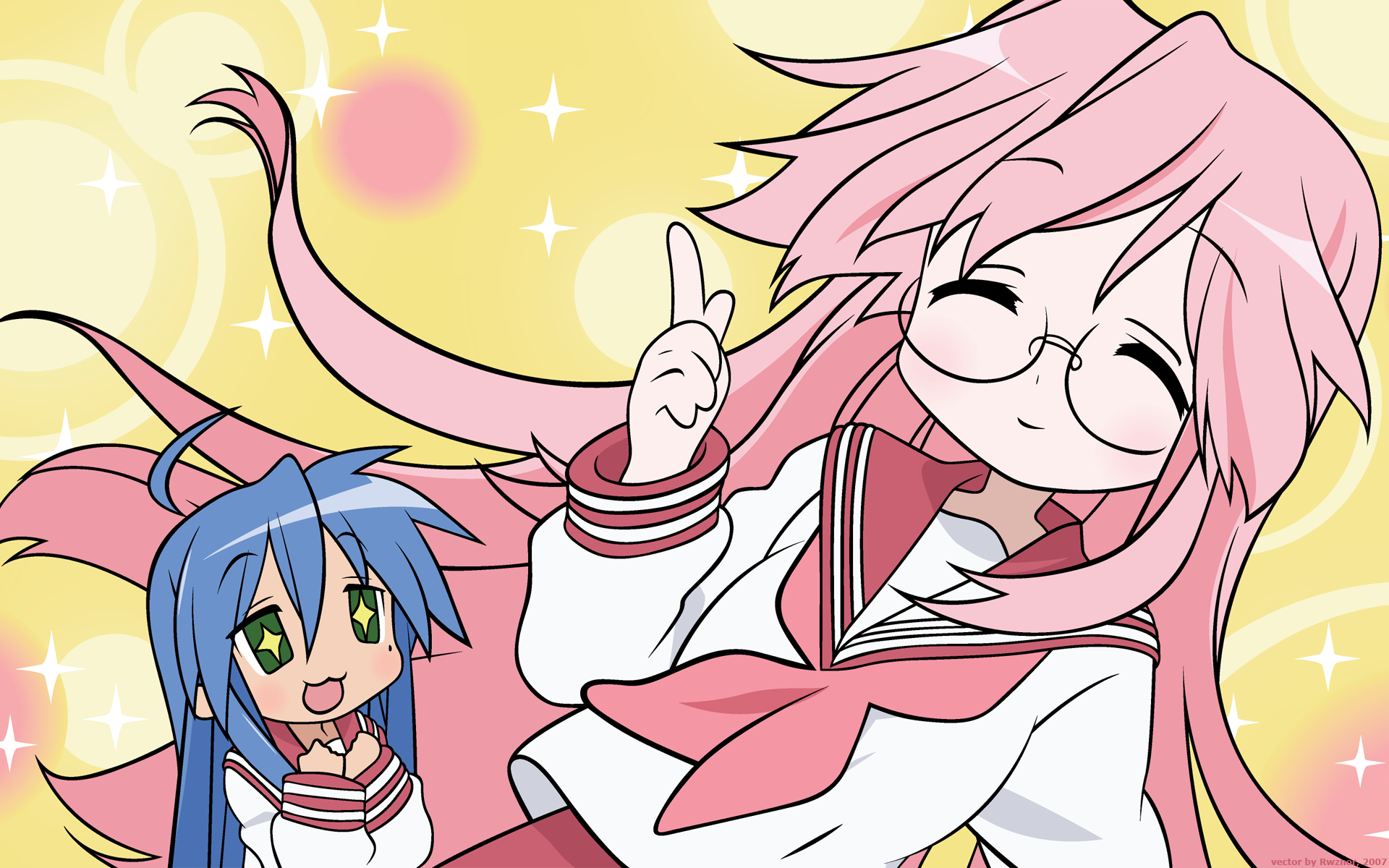Lucky Star HD Wallpaper — Konata & Miyuki's Sunny Smile | 1920x1200 ...