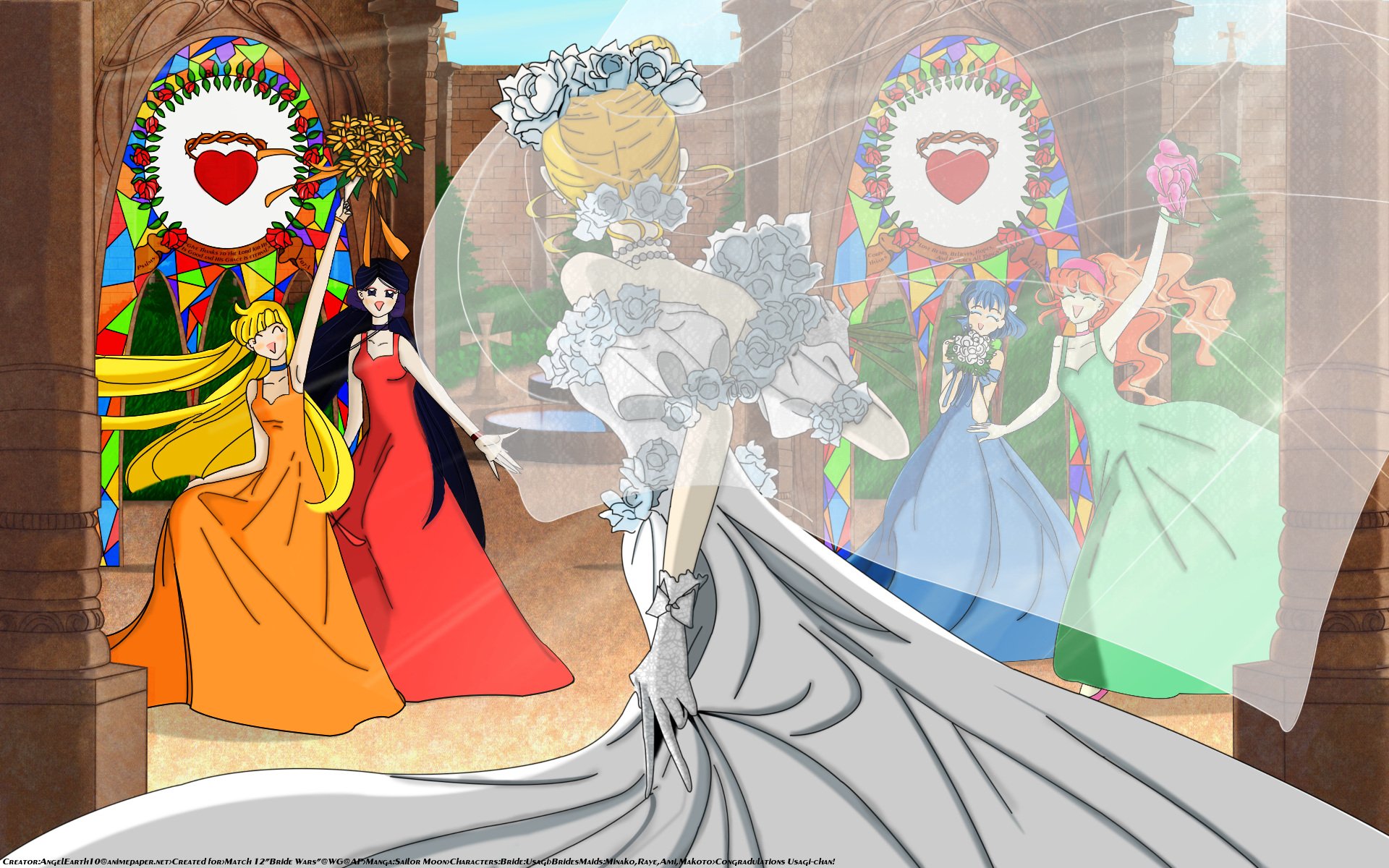 Sailor Moon HD: Elegant Anime Bridal Fantasy Wallpaper