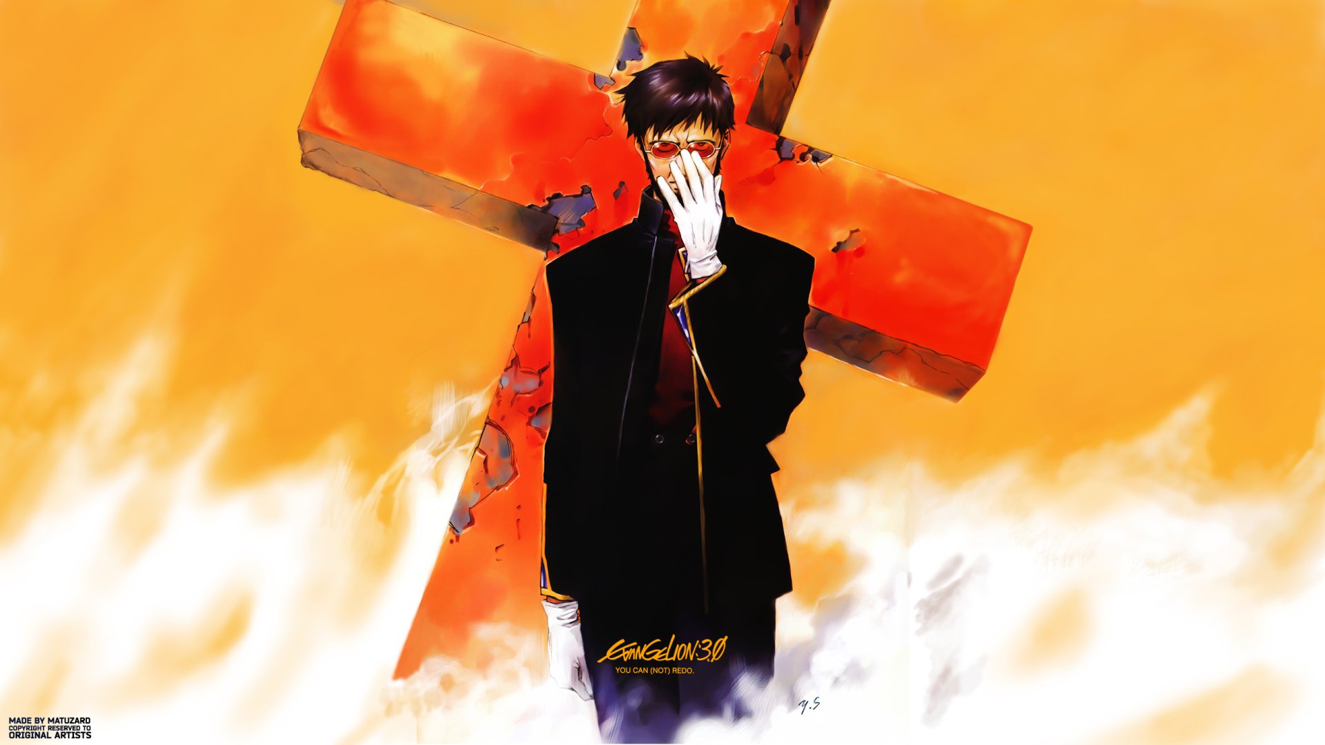 Neon Genesis Evangelion HD Anime Wallpaper: Iconic Cross Moment by ...