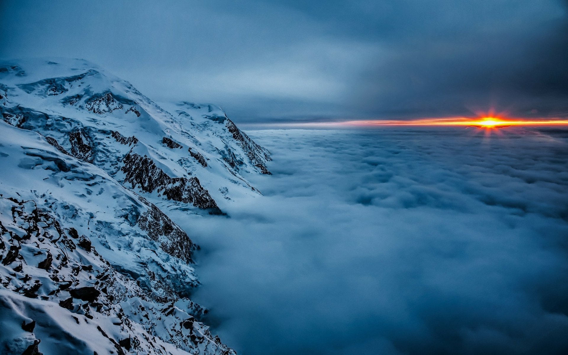 Download Horizon Sunset Snow Cloud Mountain Coast Nature Winter HD ...