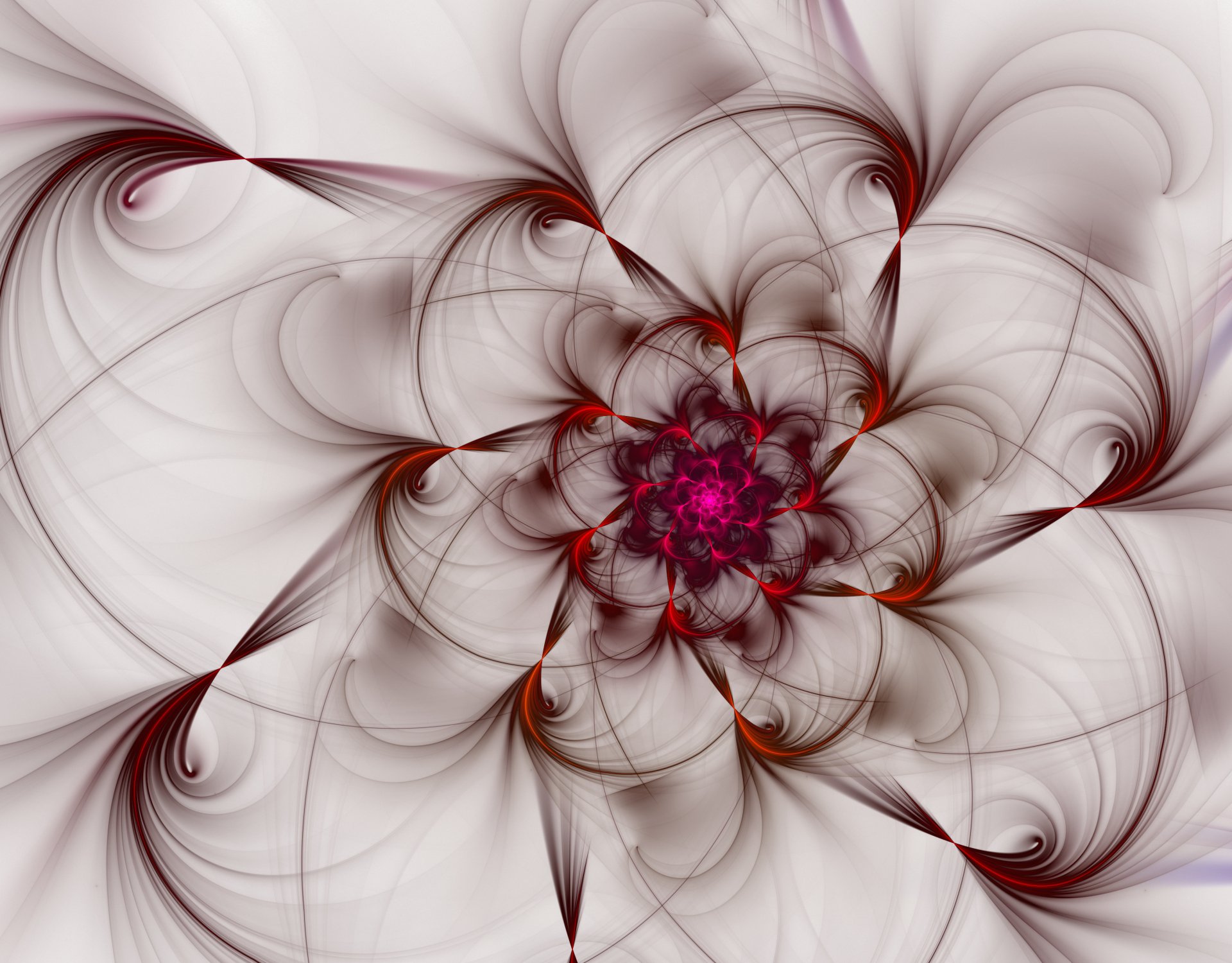 Radiant Red & White Abstract Fractal HD Wallpaper by SuicideBySafetyPin ...