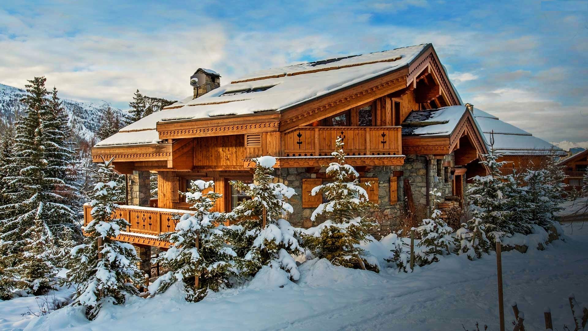 Download Snow Tree Forest Ski Lodge Photography Winter HD Wallpaper