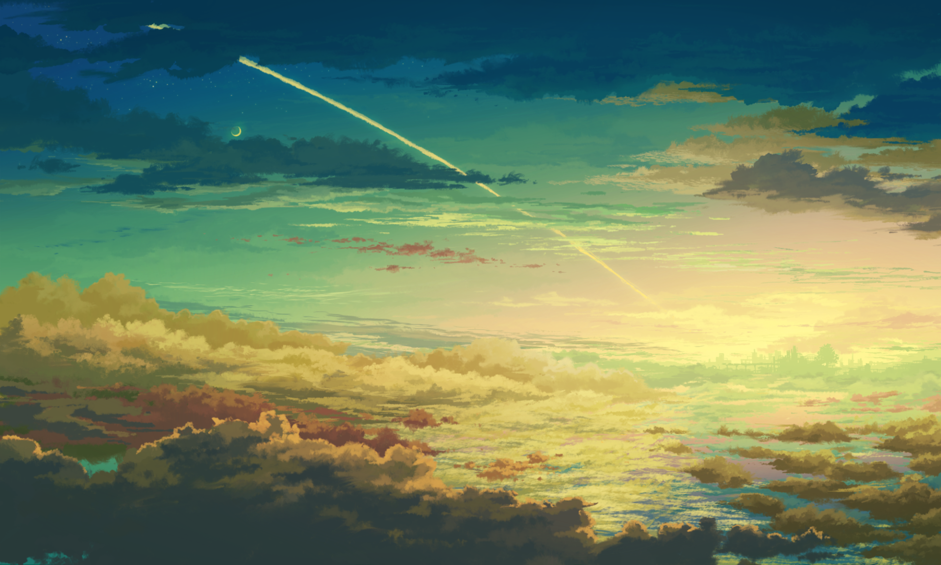 Anime Sky Dreams: HD Cloudscape Wallpaper