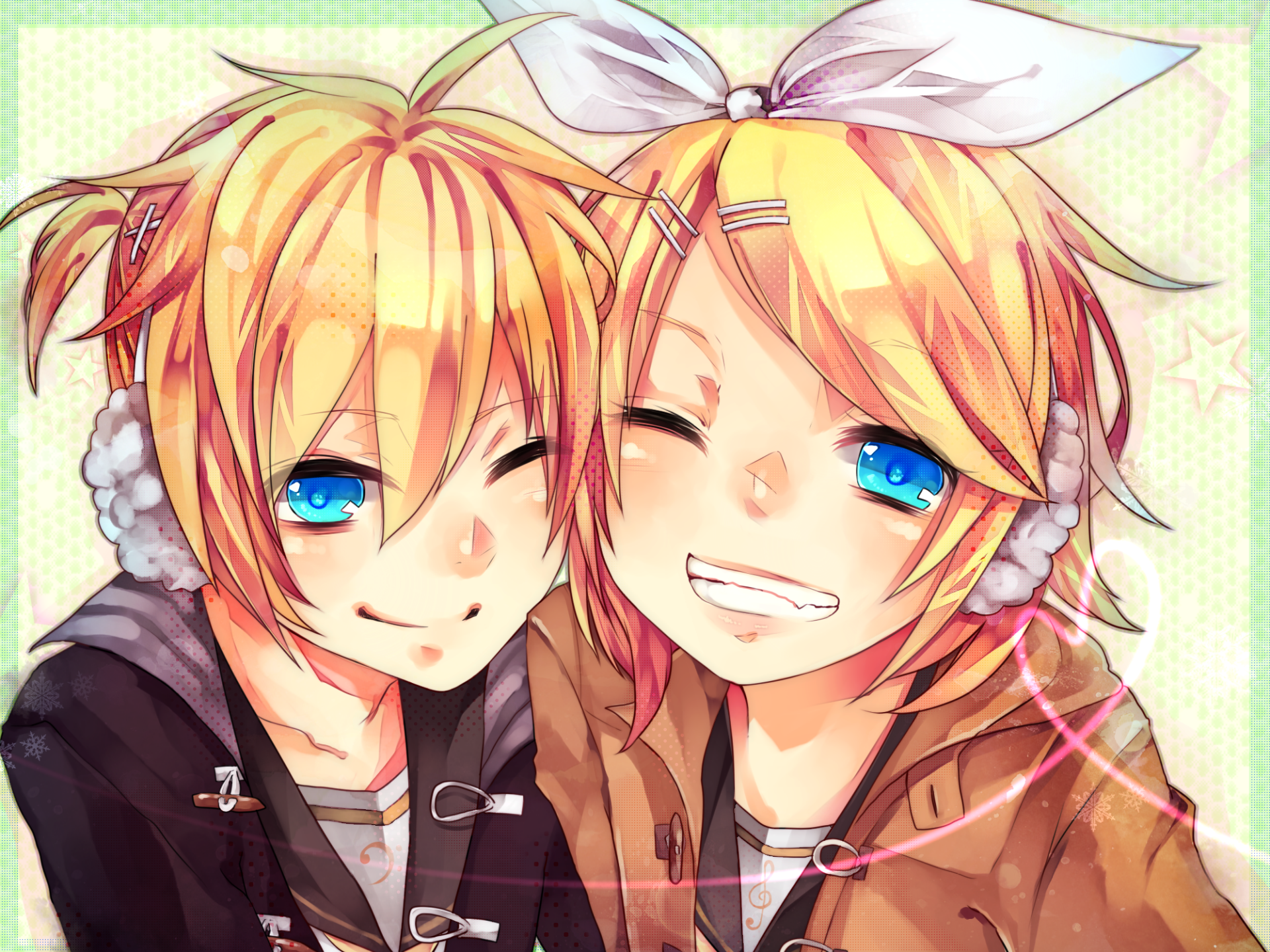 Vibrant Rin & Len Kagamine - Blonde Twins With Blue Eyes in HD Anime Style