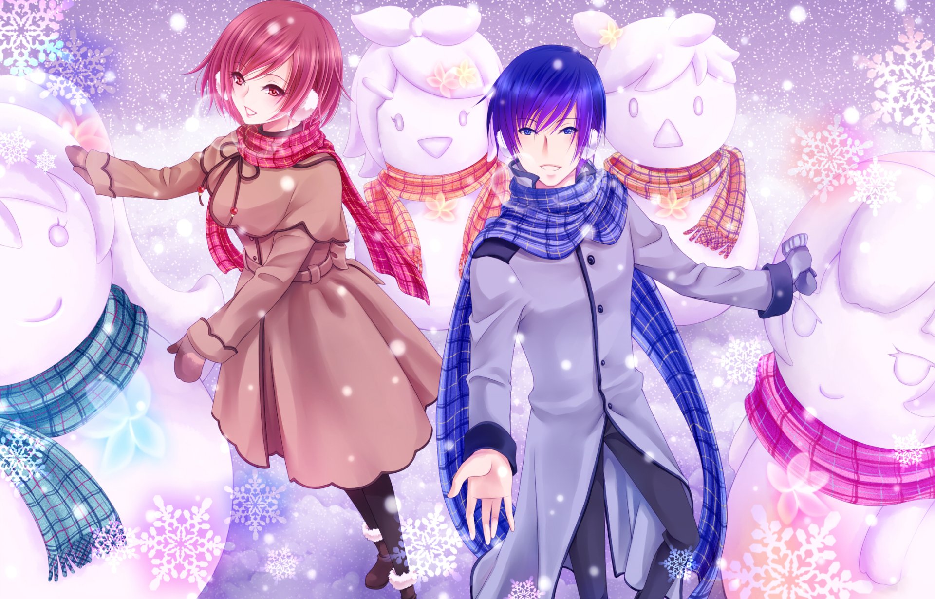 Snowfall Serenade — Meiko & Kaito (Vocaloid) HD Wallpaper | 2149x1377 ...