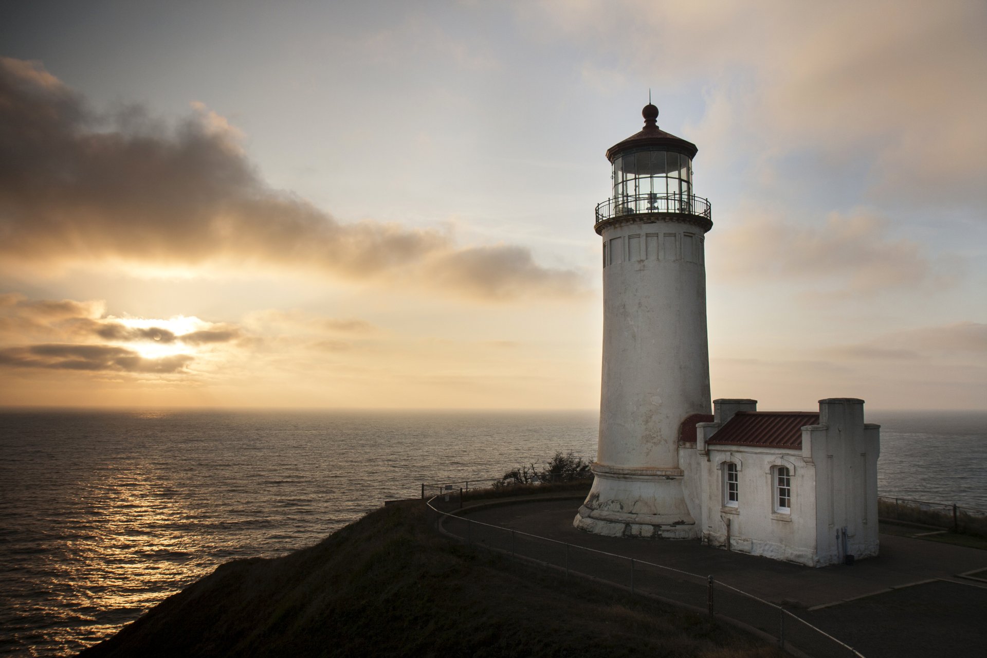 Lighthouse on the Ocean Horizon – Stunning HD Wallpaper View ...