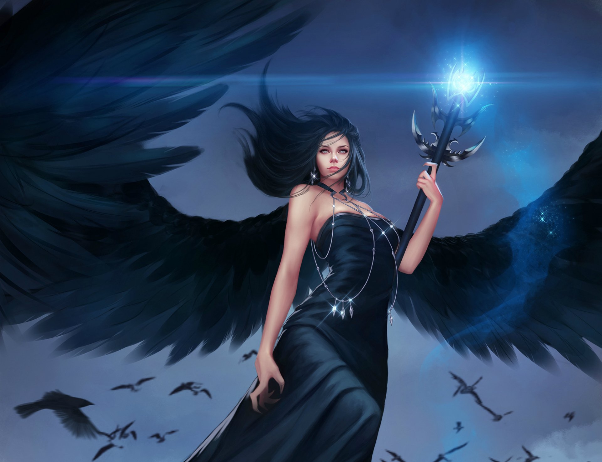 Enigmatic Angel of Black Magic - HD Wallpaper by Pornatcha Yuen