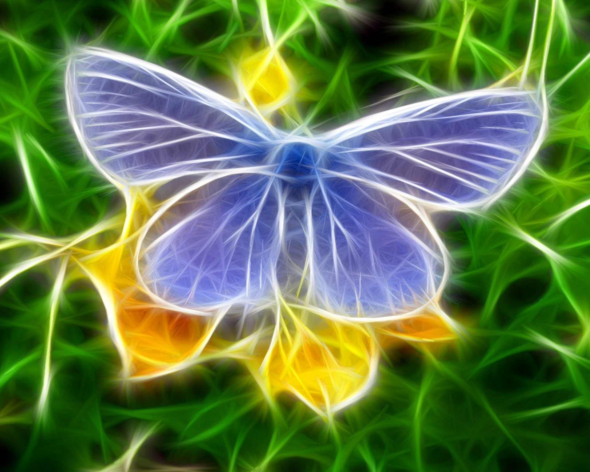 Download CGI Blue Artistic Butterfly HD Wallpaper
