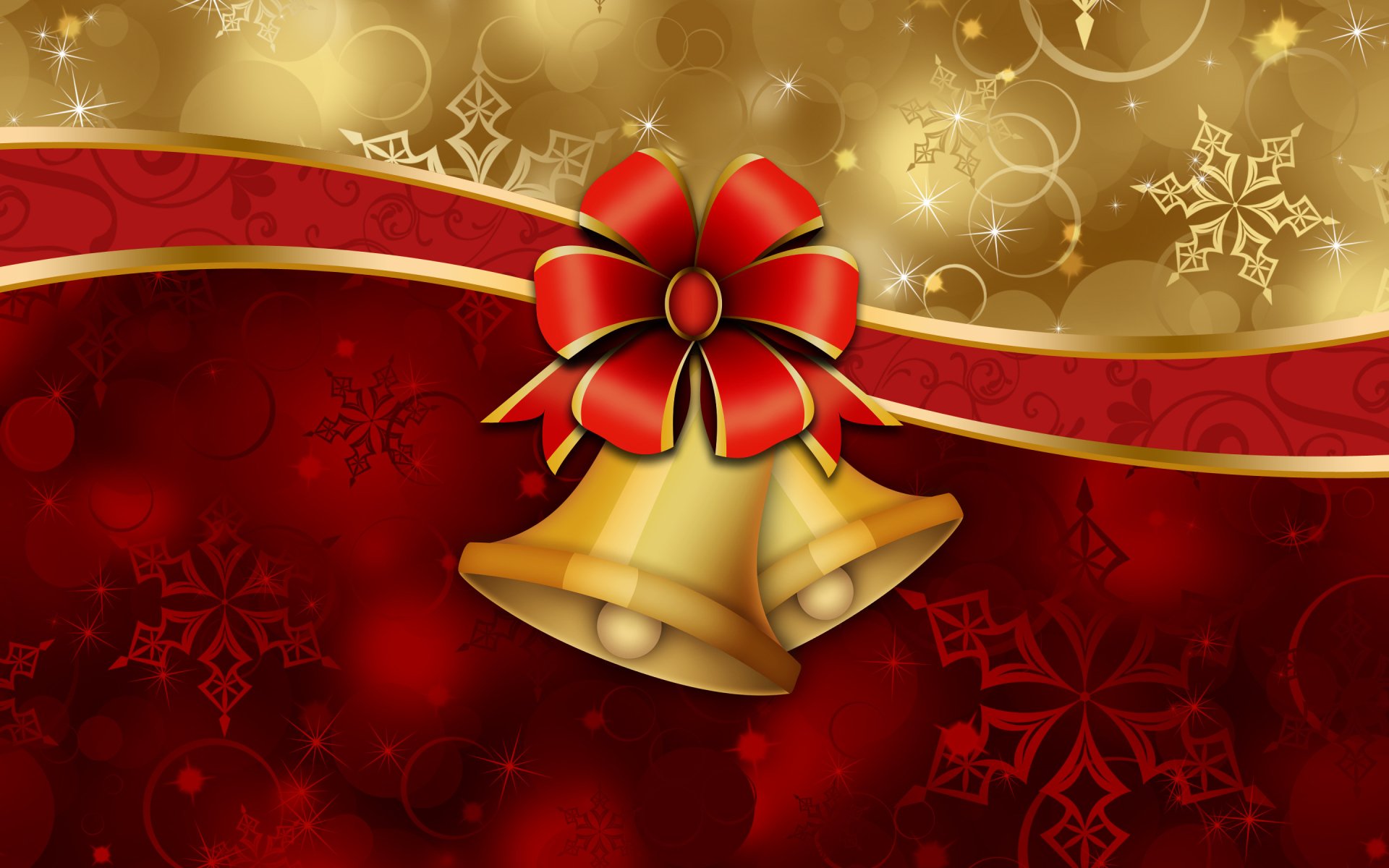 Download Snowflake Red Bell Holiday Christmas HD Wallpaper | 2880x1800 ...