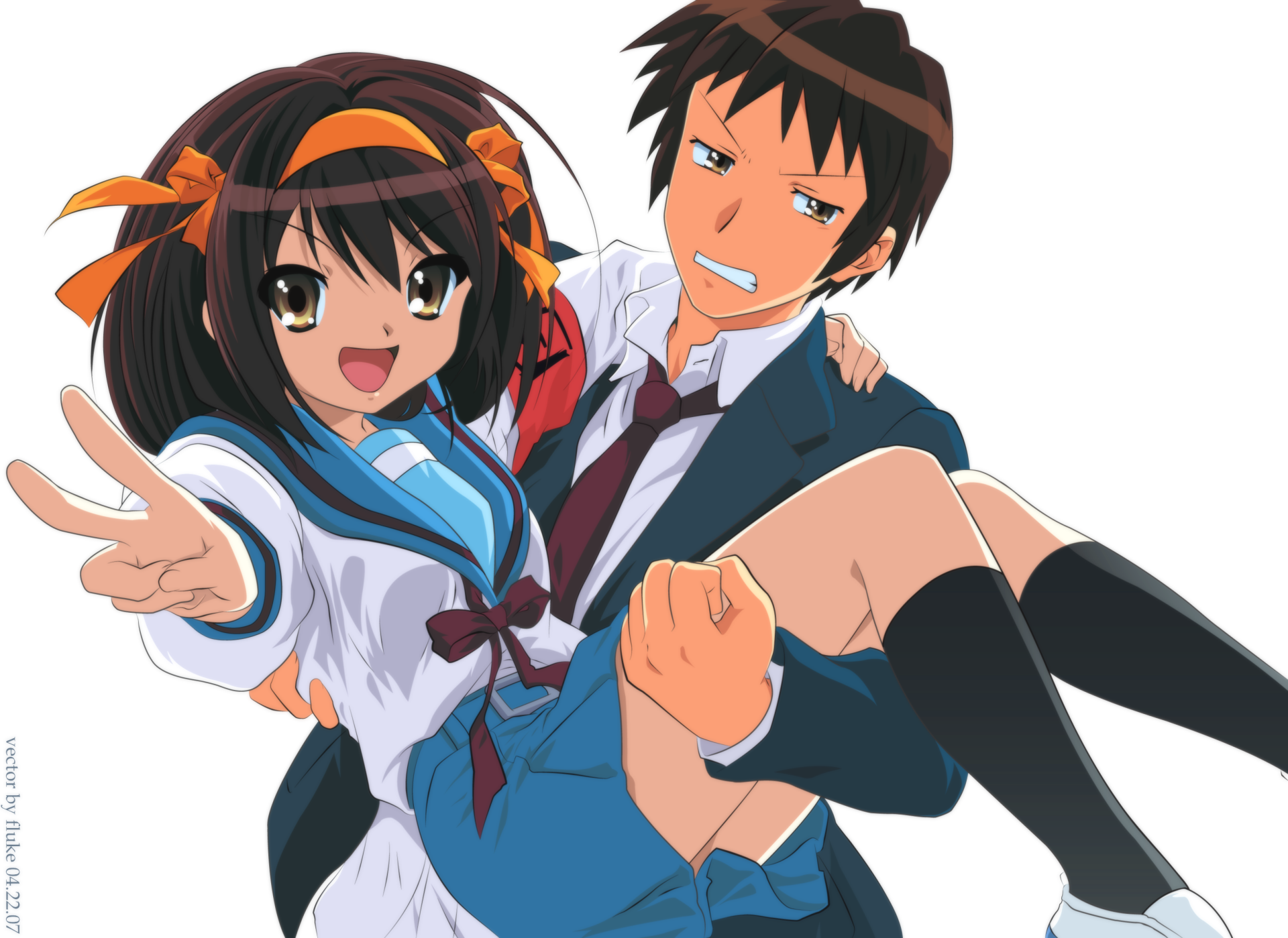 Haruhi Suzumiya & Kyon HD Anime Wallpaper – The Melancholy Duo ...