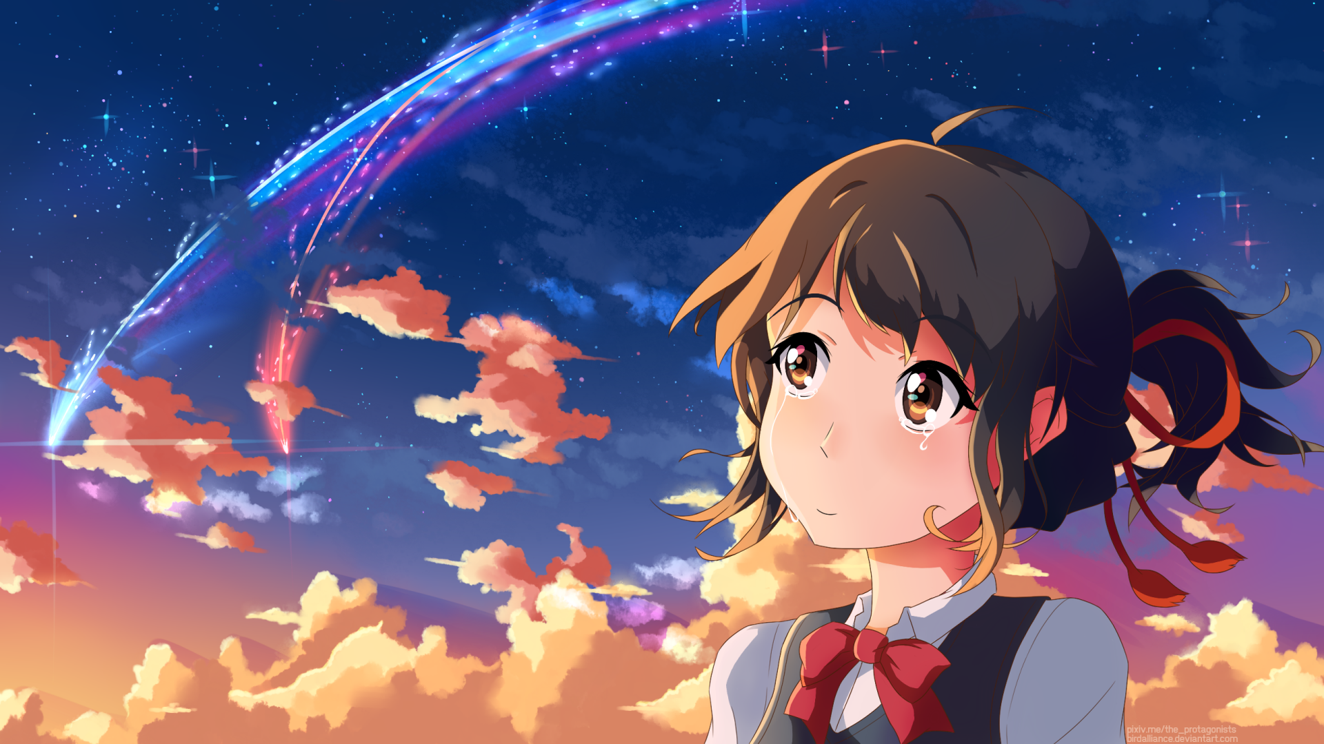 Your Name. HD Wallpaper – Mitsuha Miyamizu Anime Magic | 2560x1440 ...