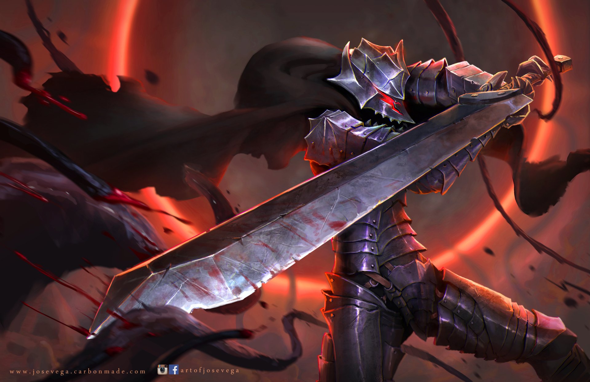 Guts in Berserk Armor - HD Anime Wallpaper | 2000x1294 | Wallpaper Abyss