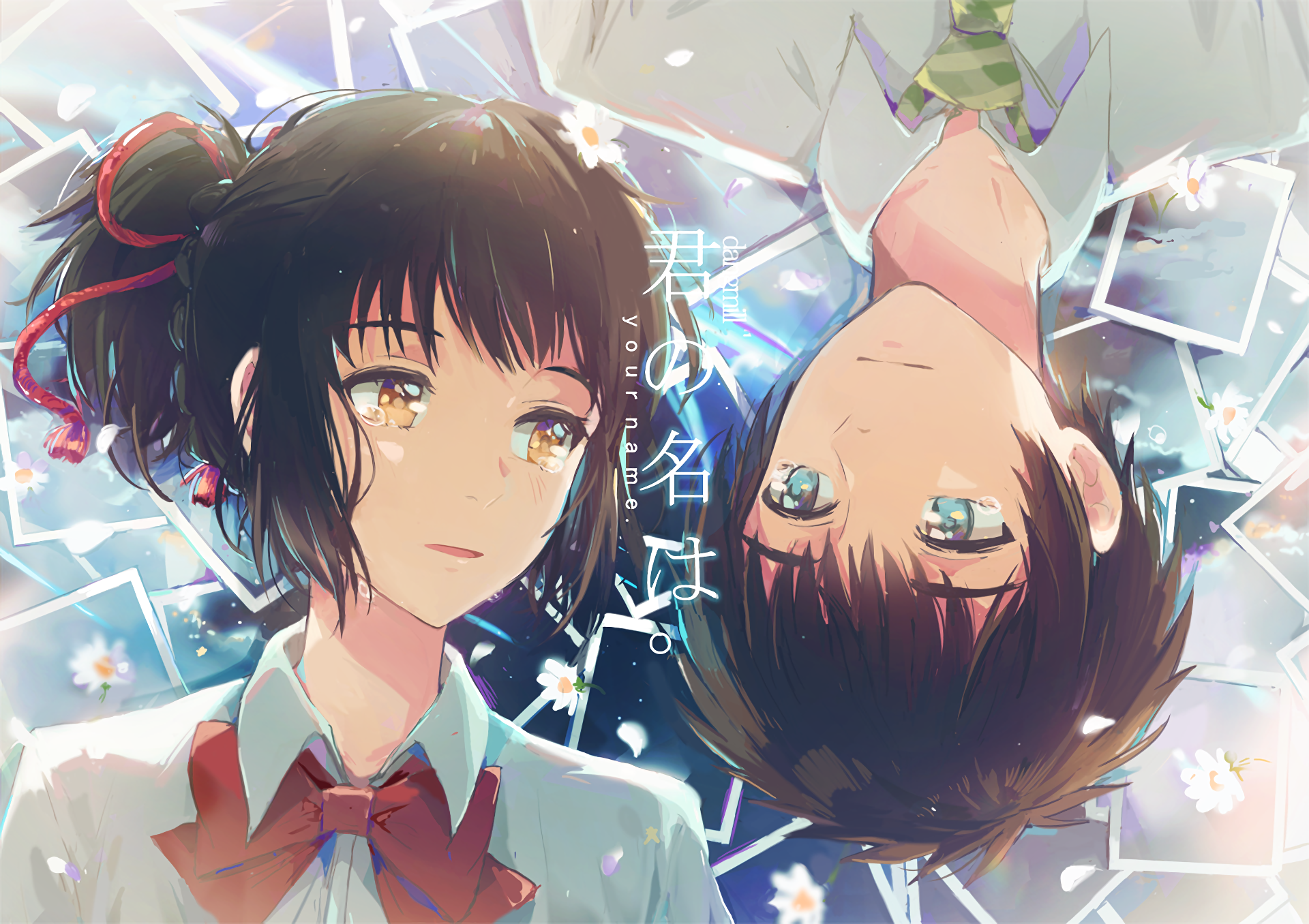 Your Name Mitsuha And Taki Anime Crying Wallpaper Anime