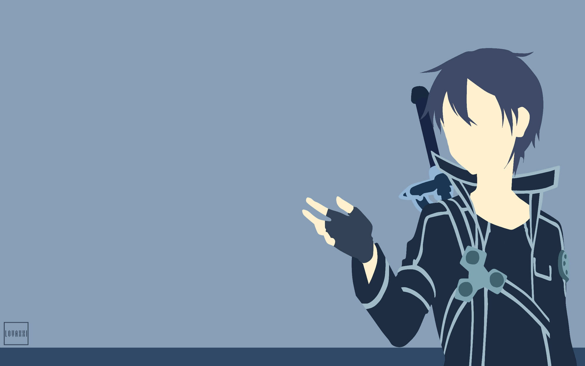 Minimalist Kirito HD Wallpaper – Sword Art Online Anime Art