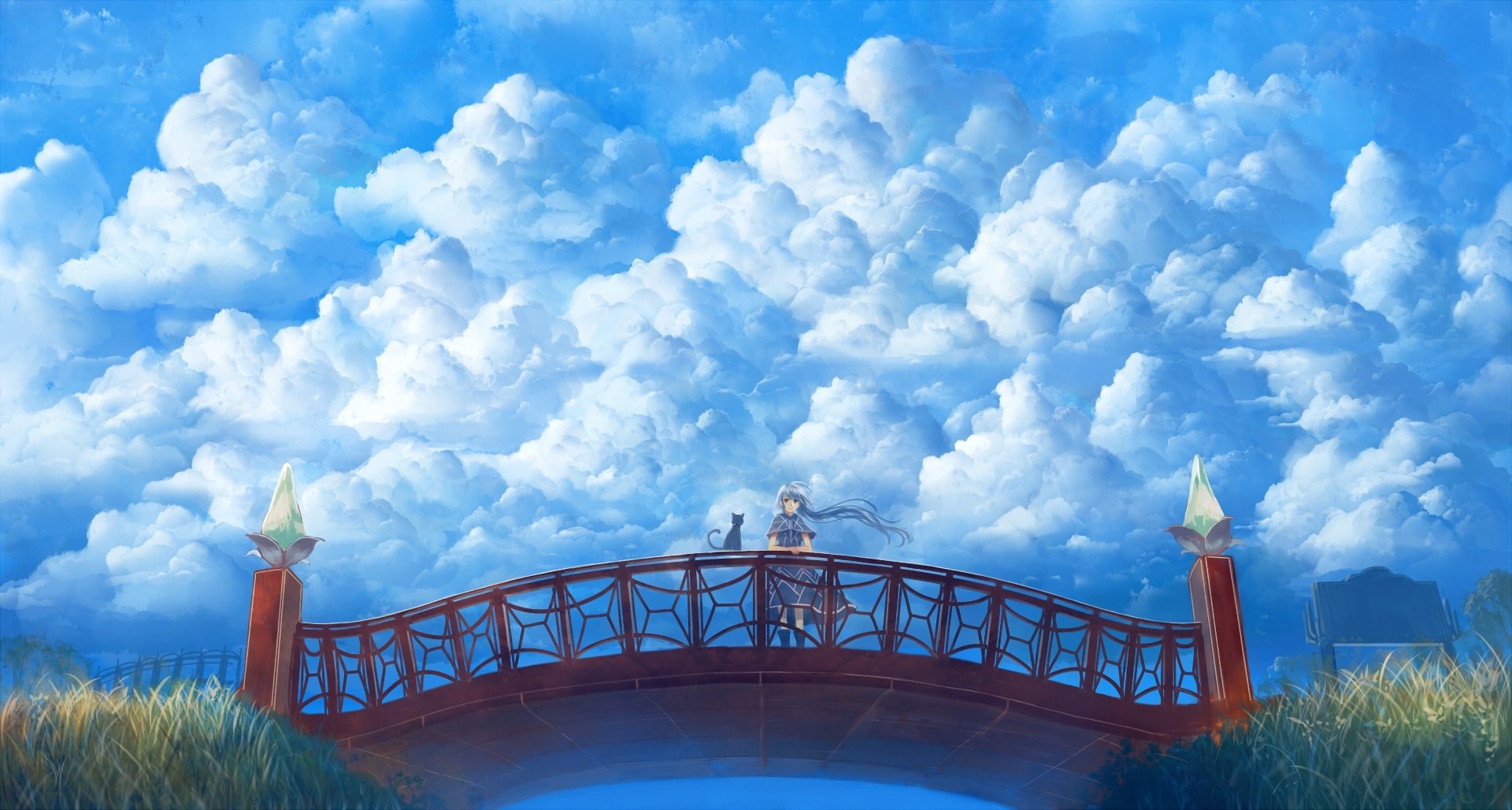 Download Cloud Anime Bridge Wallpaper