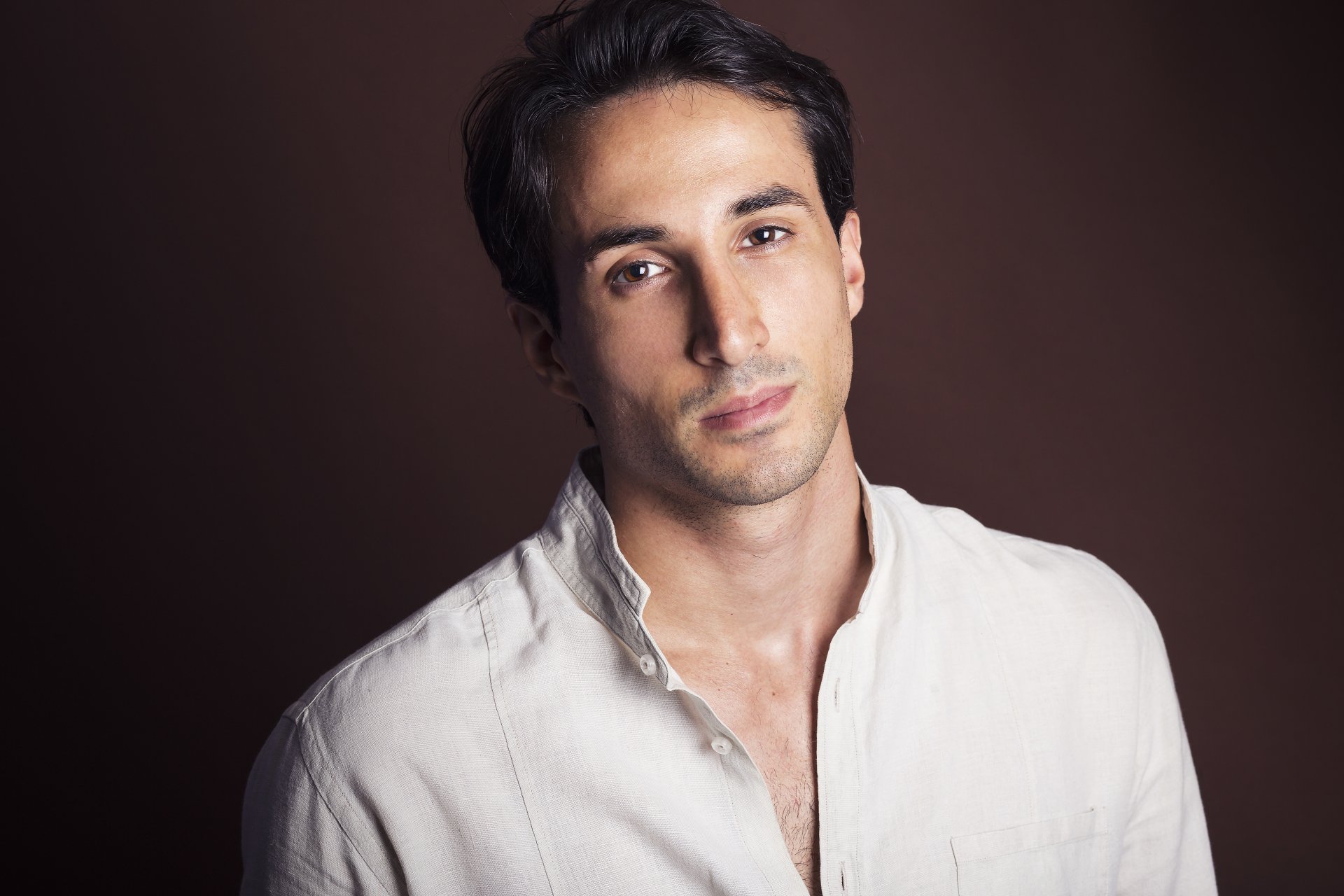 Download Face Brown Eyes Man Model 4k Ultra HD Wallpaper by Riccardo Riande