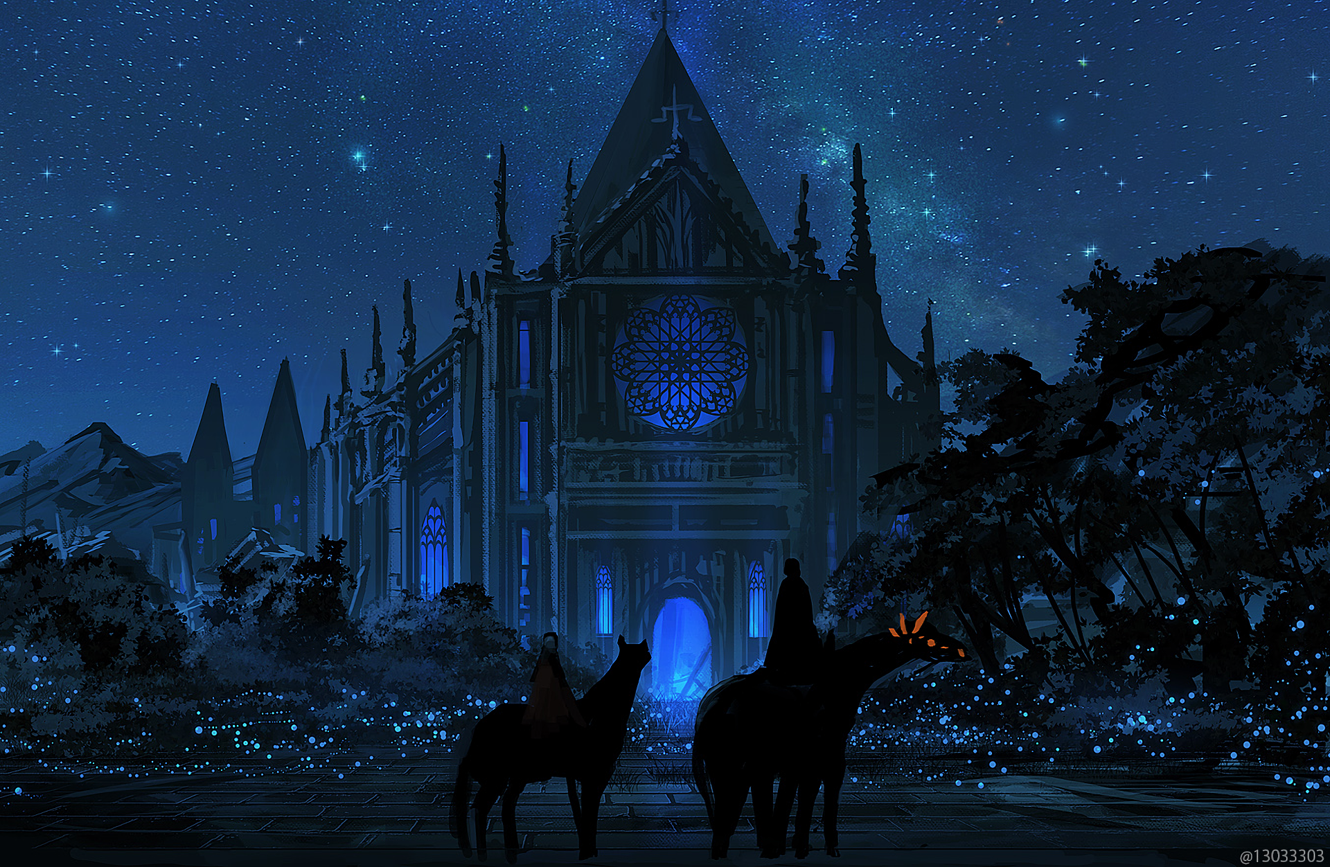 Mystic Night: Anime Gothic Cathedral HD Wallpaper | 1920x1252 ...