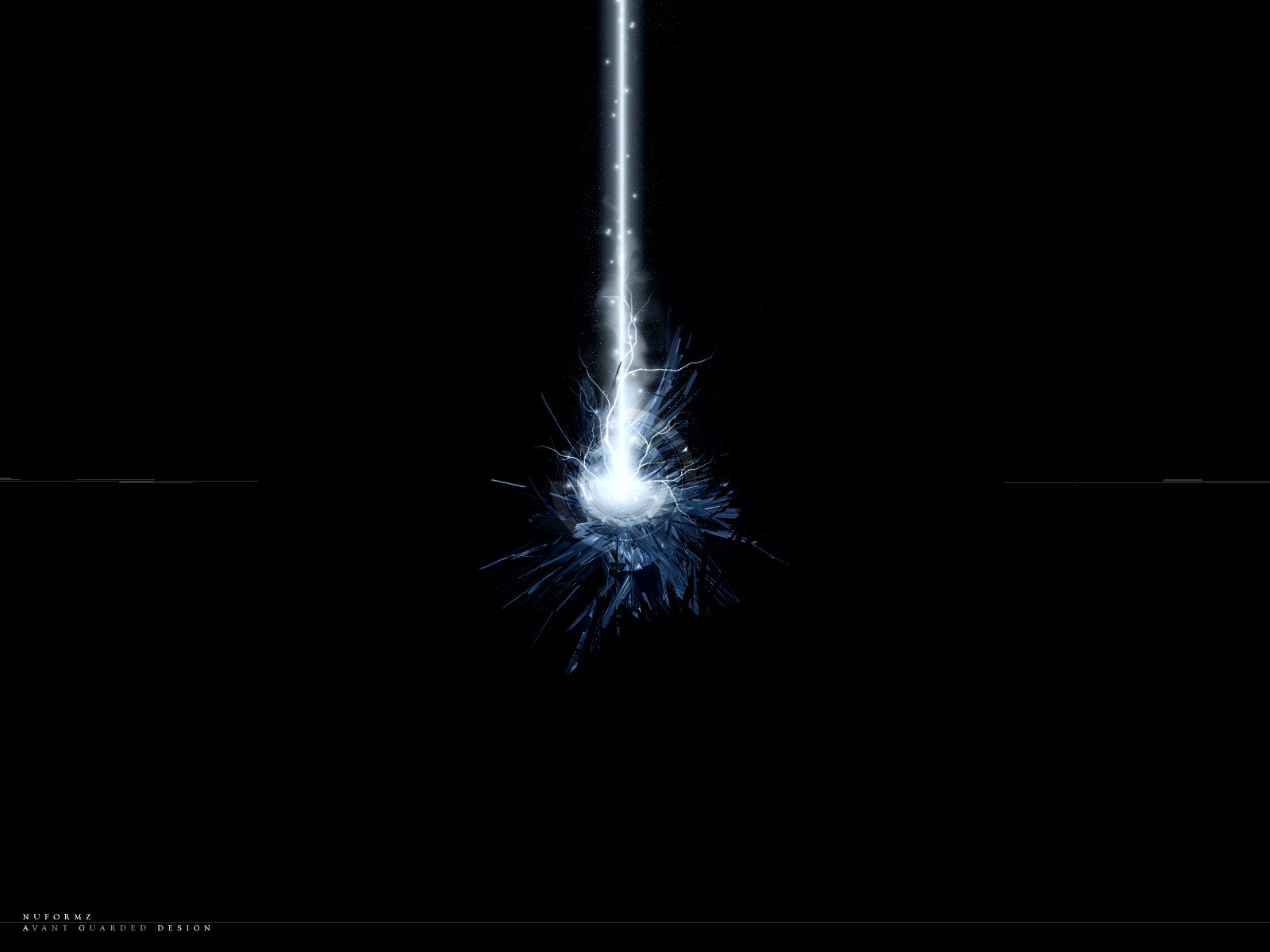 Radiant Blue Burst: HD Abstract Energy Wallpaper