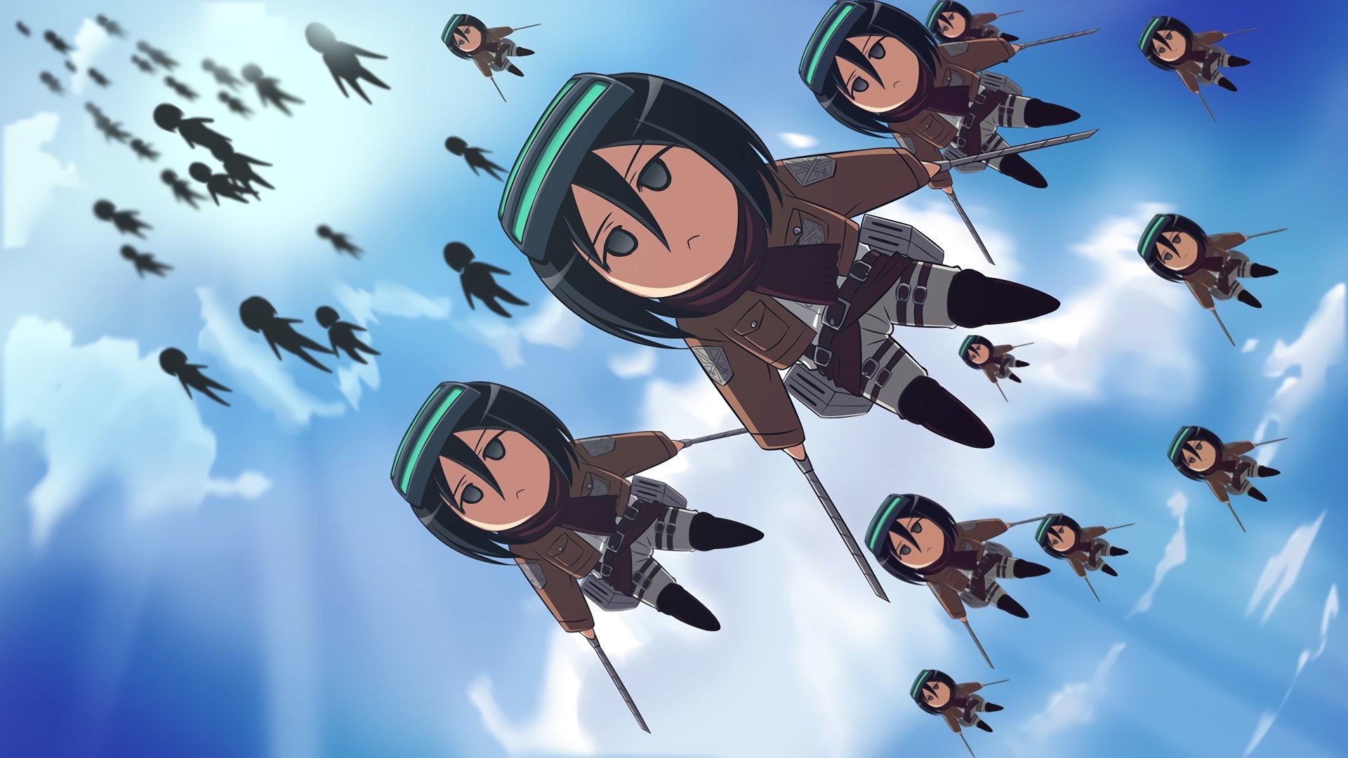 Mikasa Ackerman HD Crossover: Anime Warriors in Flight