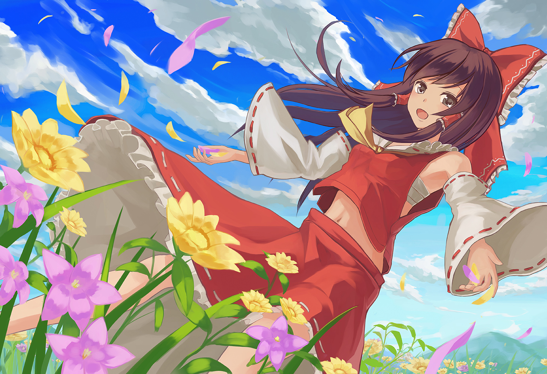 Reimu Hakurei — Touhou Spring Sky (HD Wallpaper) | 1920x1315 ...
