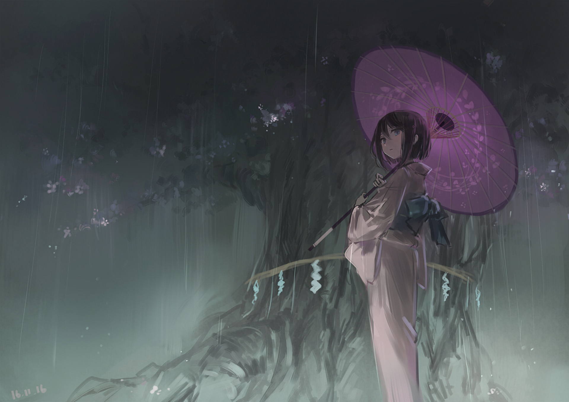 Mystic Rain: Original Anime HD Wallpaper